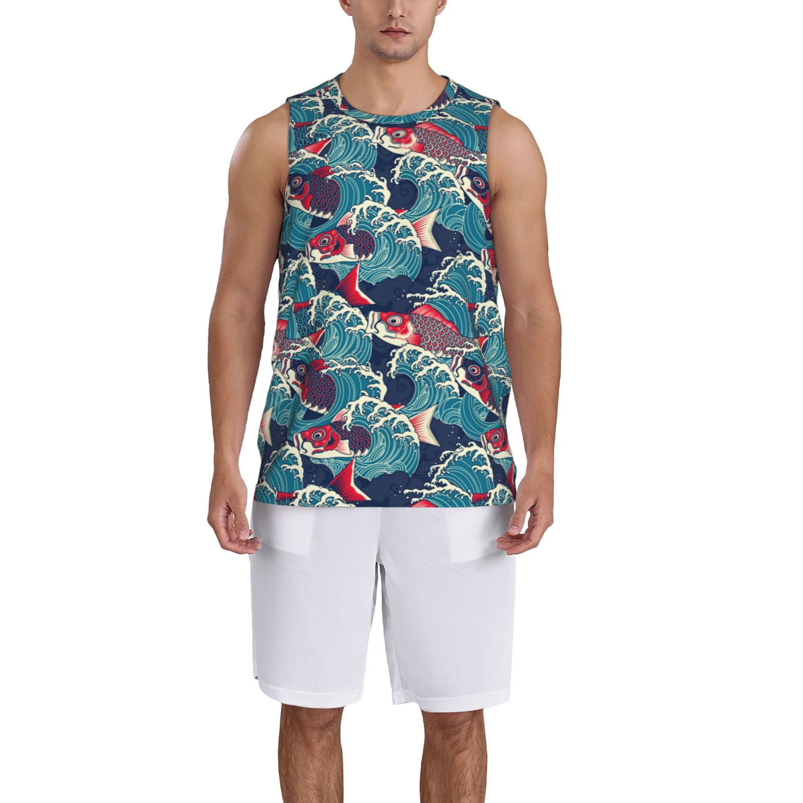 Zeuib Fish In The Wave Jersey Shirt for Men,Mesh Athletic Practice ...