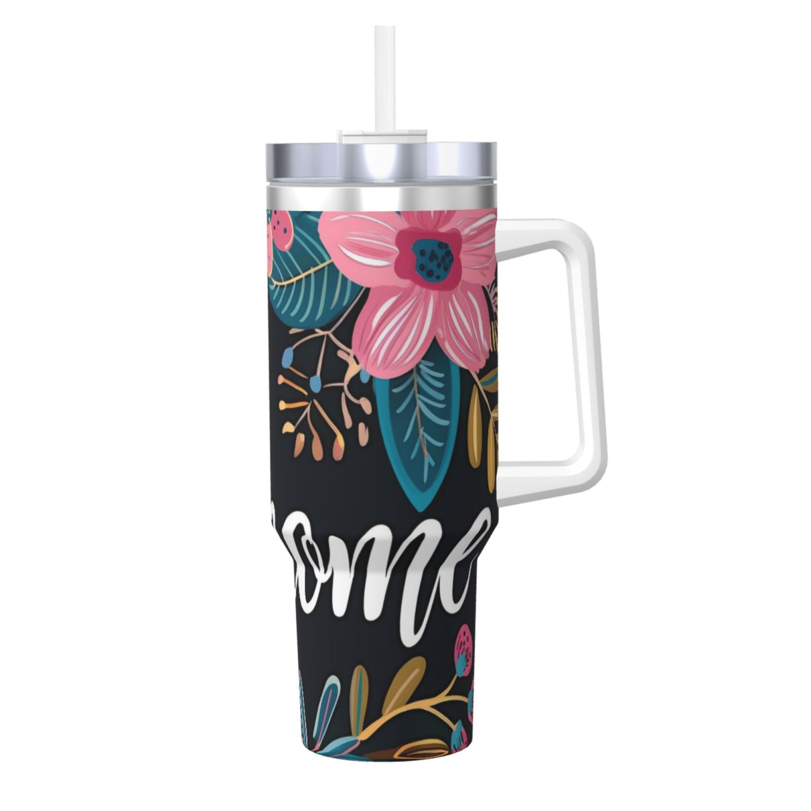 Zeuib Floral Welcome Sign Printed Insulated Stainless Steel Hot/Cold ...