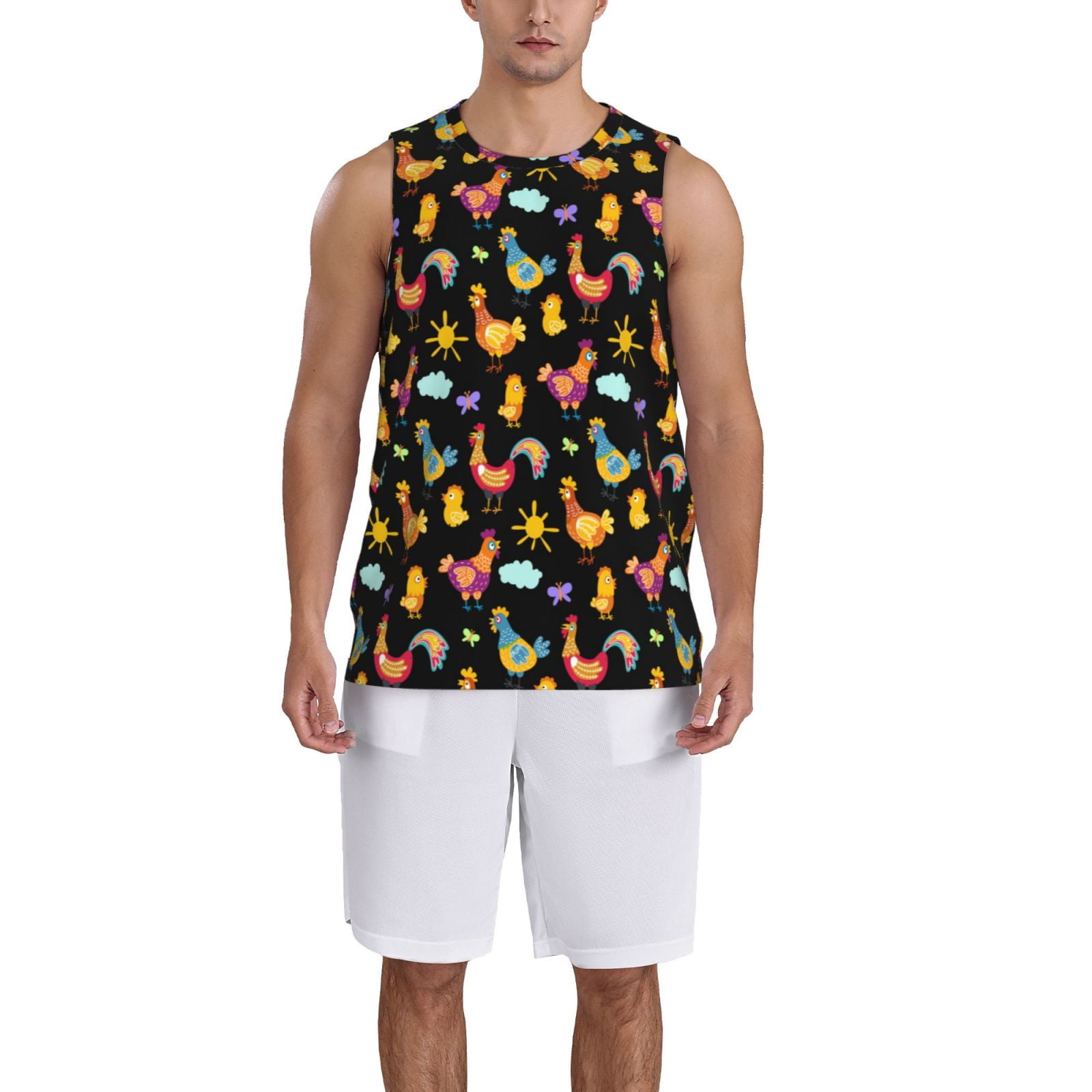 Zeuib Flowe Rooster Jersey Shirt for Men,Mesh Athletic Practice Sports ...