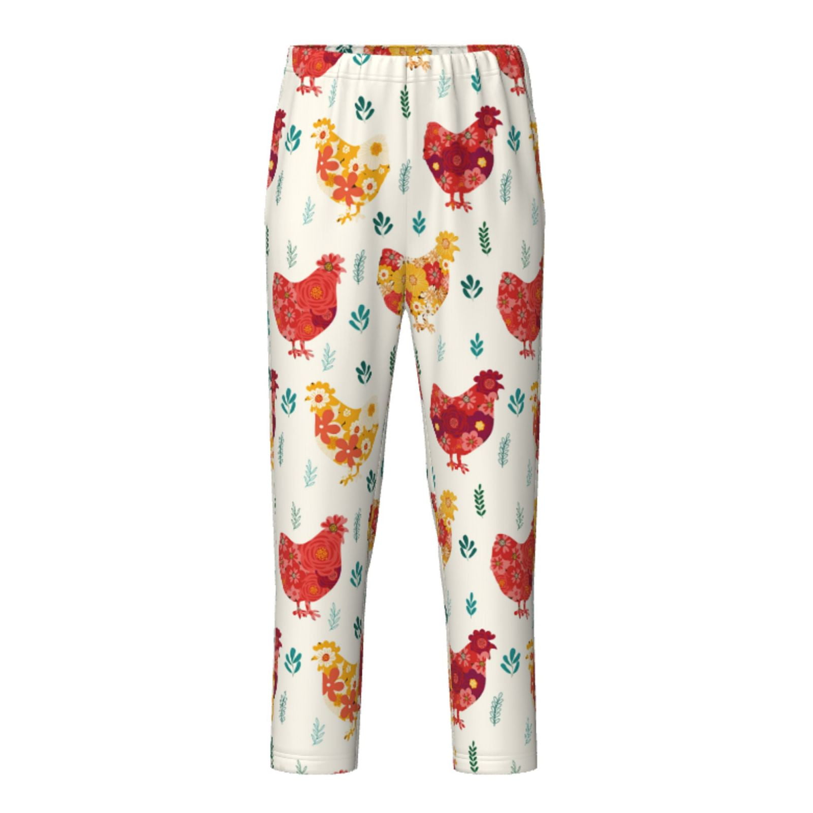 Zeuib Flower Chicken Print Pajama Pants for Girls Boys,PJ Bottoms for ...