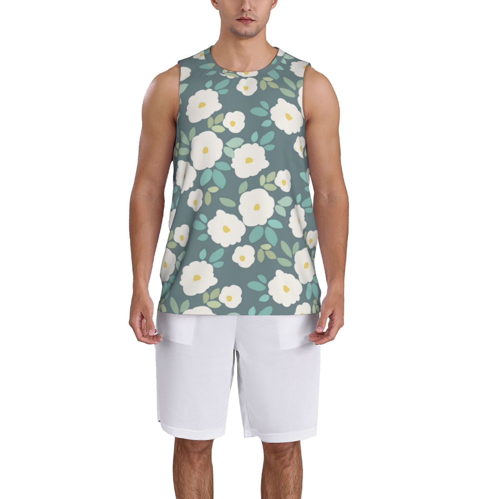 Zeuib Flower Jersey Shirt for Men,Mesh Athletic Practice Sports Shirts ...