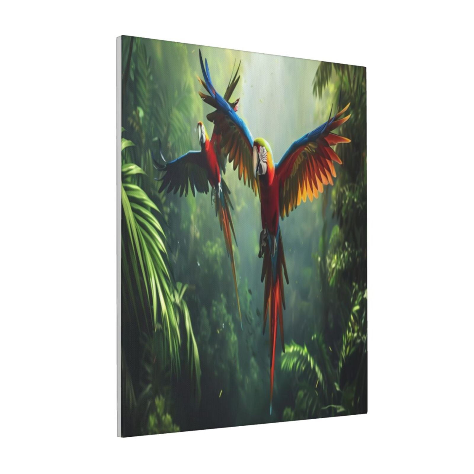 Zeuib Flying Parrots In Jungle Print Farmhouse Canvas Wall Art For ...