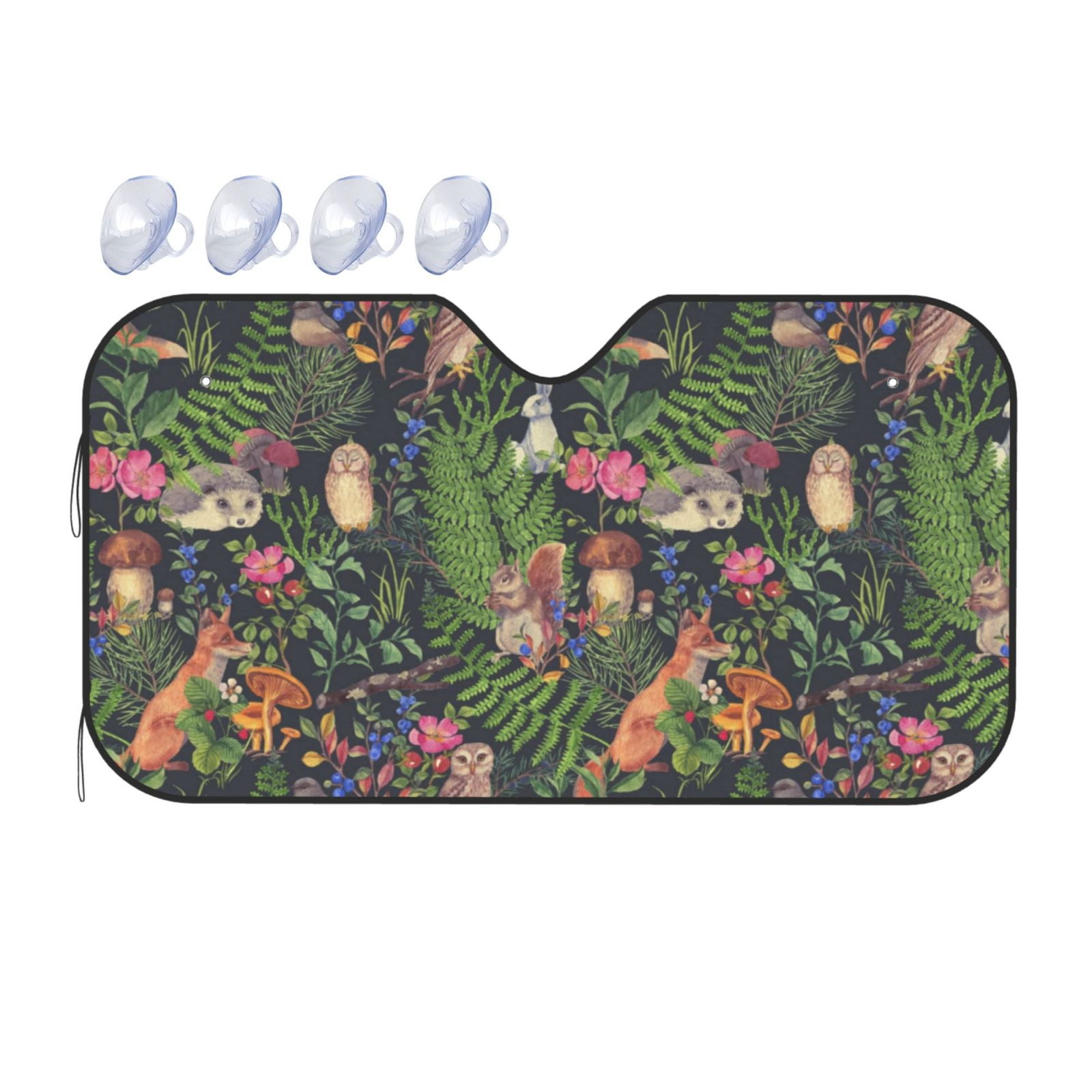 Zeuib Forest Animals And Plants Premium Car Sunshade: Superior Sun ...