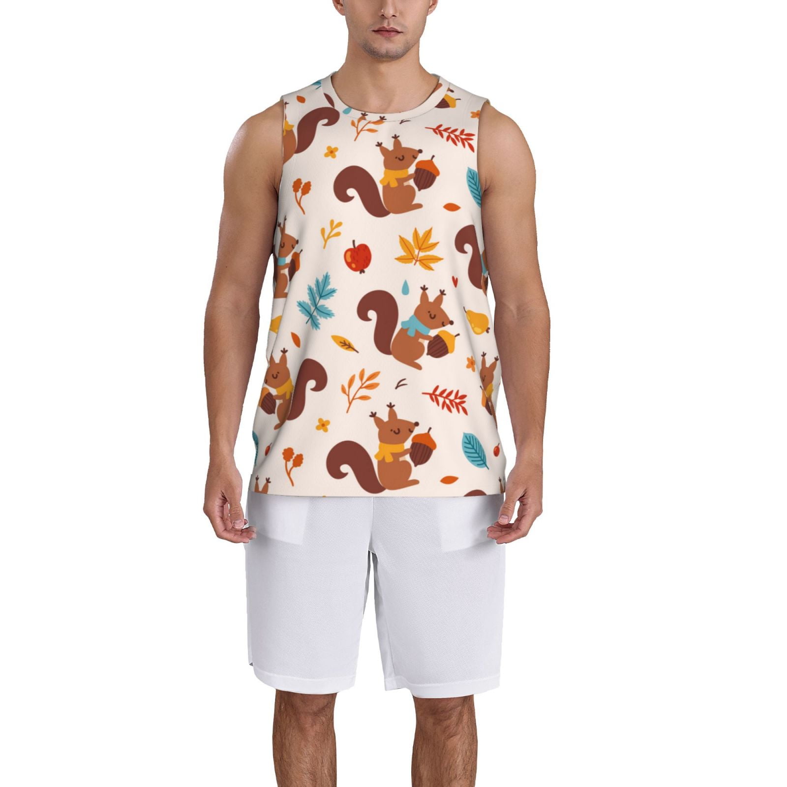 Zeuib Forest Squirrel Nuts Jersey Shirt for Men,Mesh Athletic Practice ...