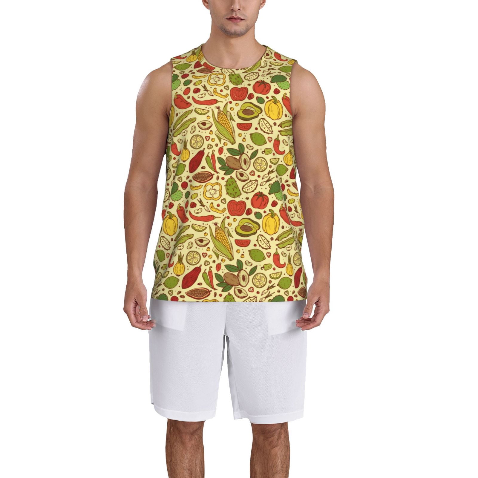 Zeuib Fruits And Vegetables Jersey Shirt for Men,Mesh Athletic Practice ...