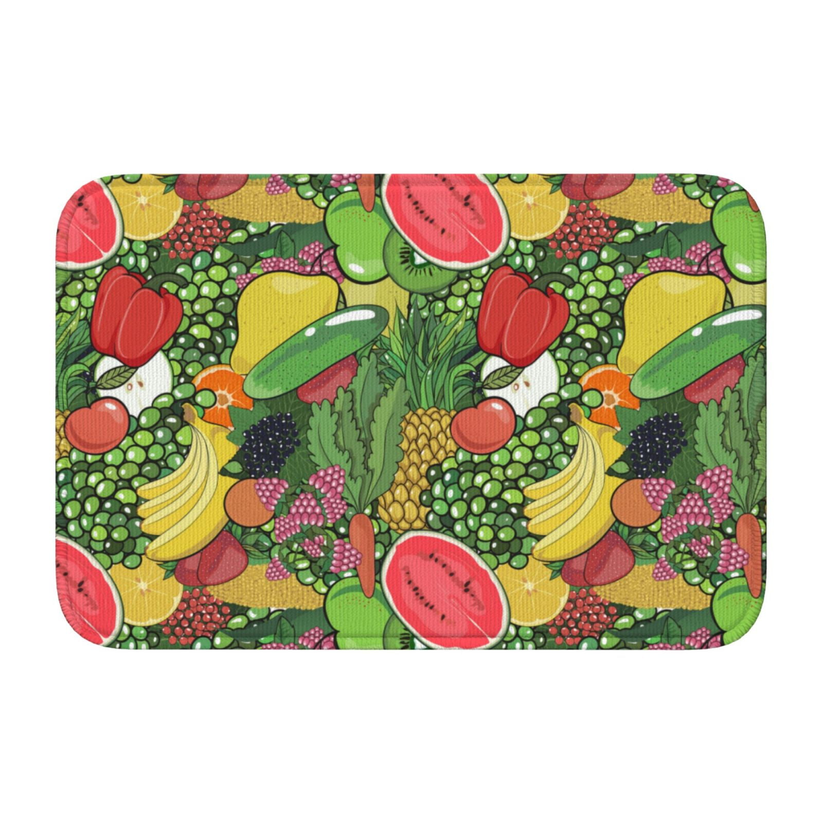 Zeuib Fruits Vegetables And Berries Anti-Slip Polyester Floor Mat ...