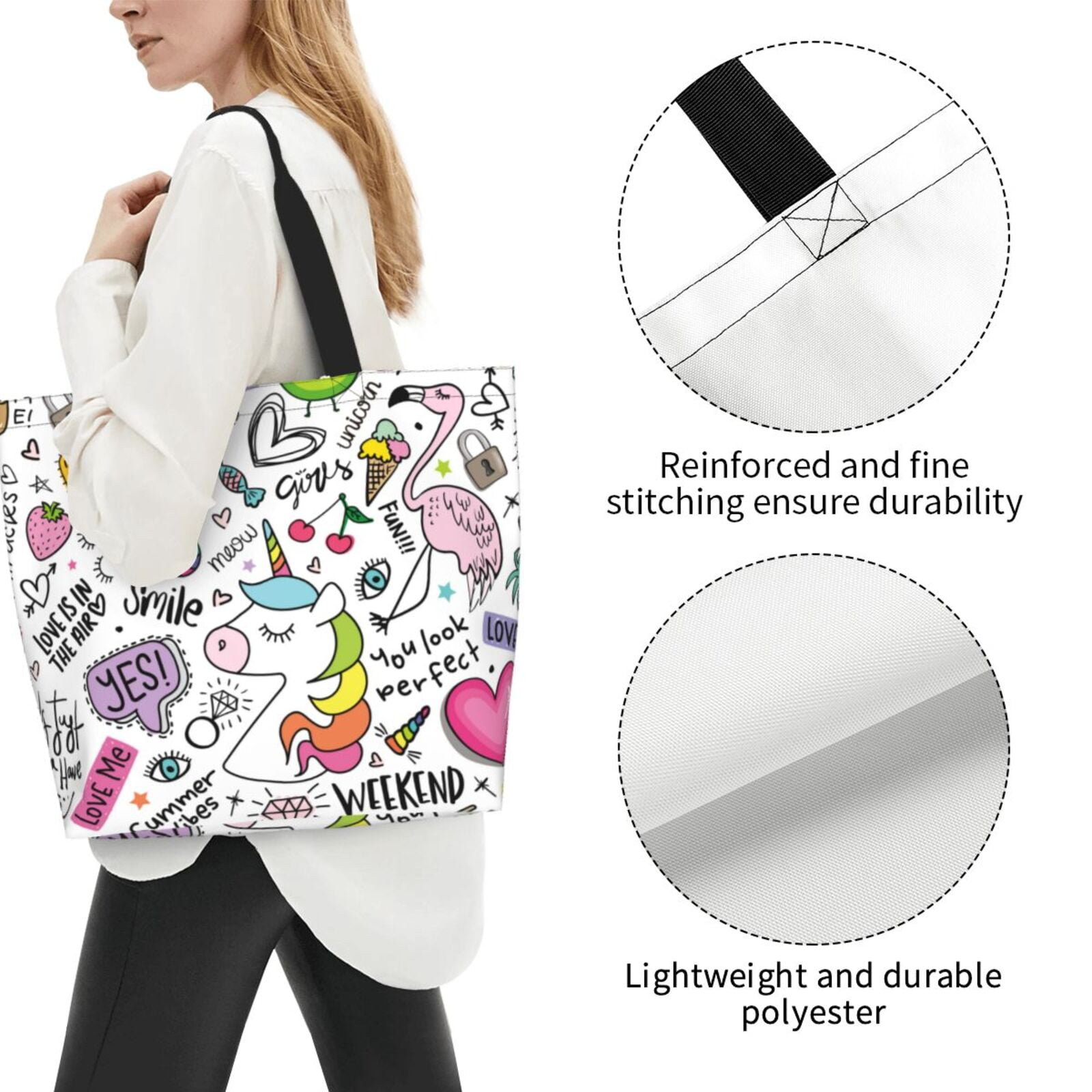 Zeuib Fun Animal with Unicorn Print Laptop Tote Bag for Women,Work ...