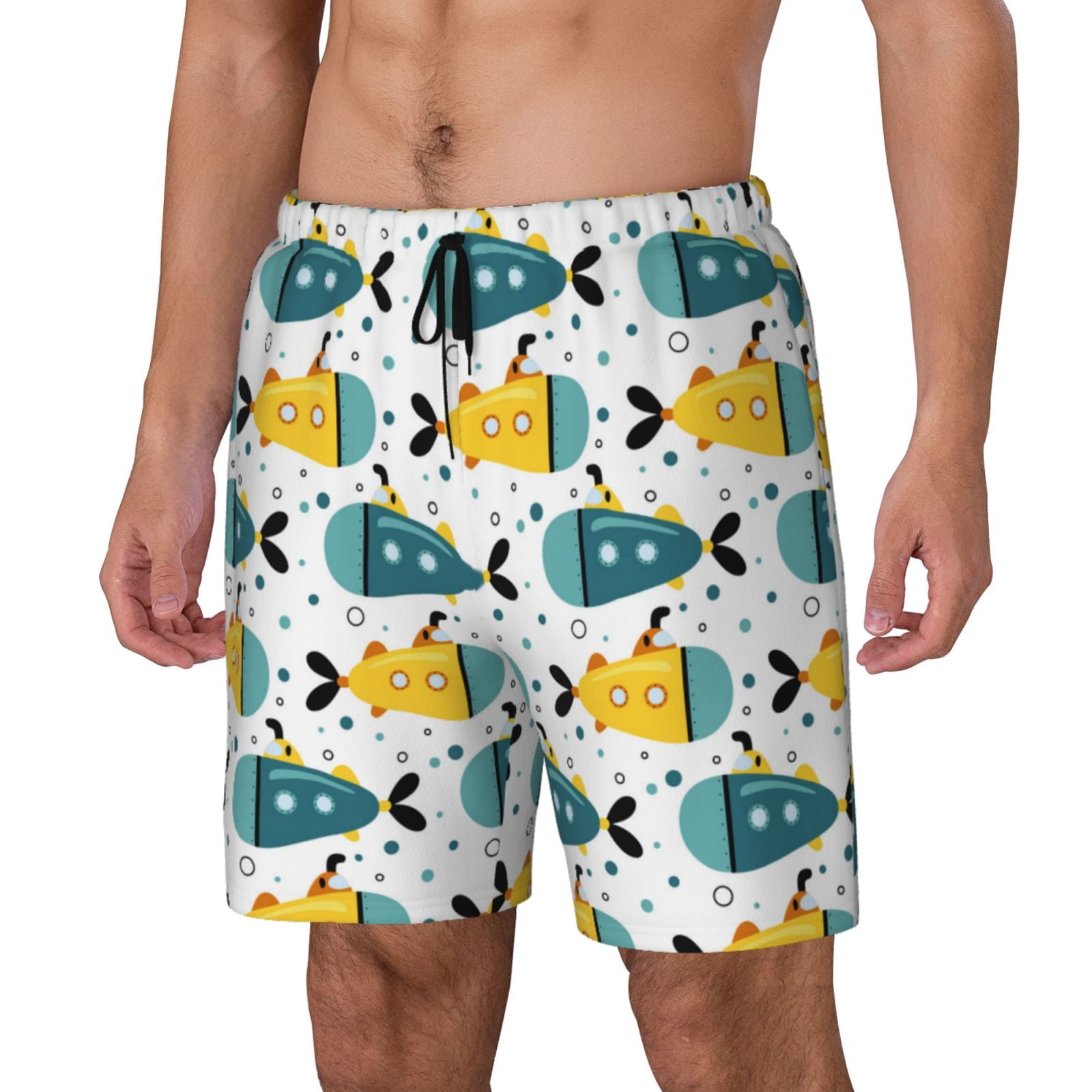 Zeuib Funny Boats Print Swimming Trunks for Men Boys,Swimming Shorts ...