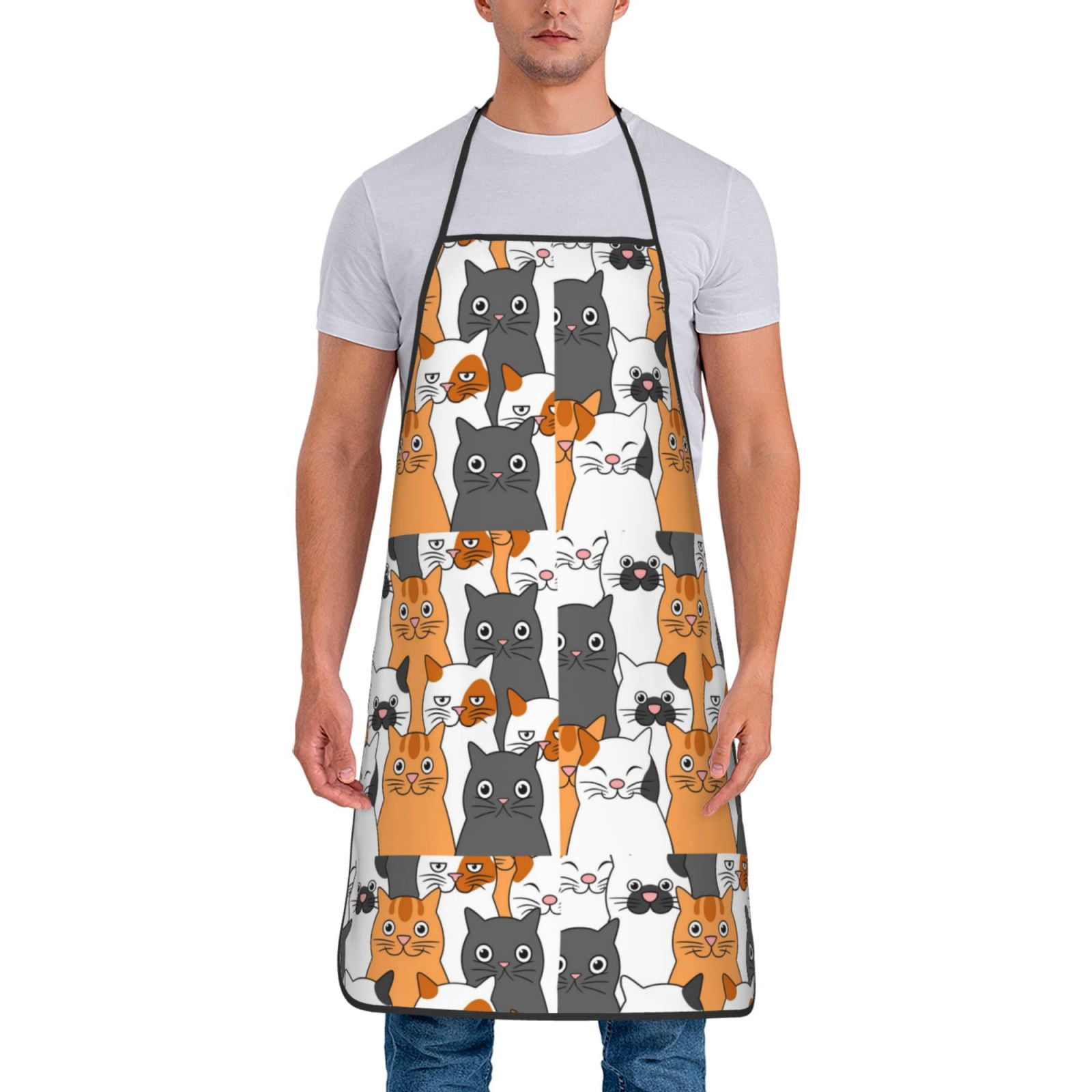 Zeuib Funny Cats Print Unisex Waterproof Aprons ,Cooking Aprons for ...