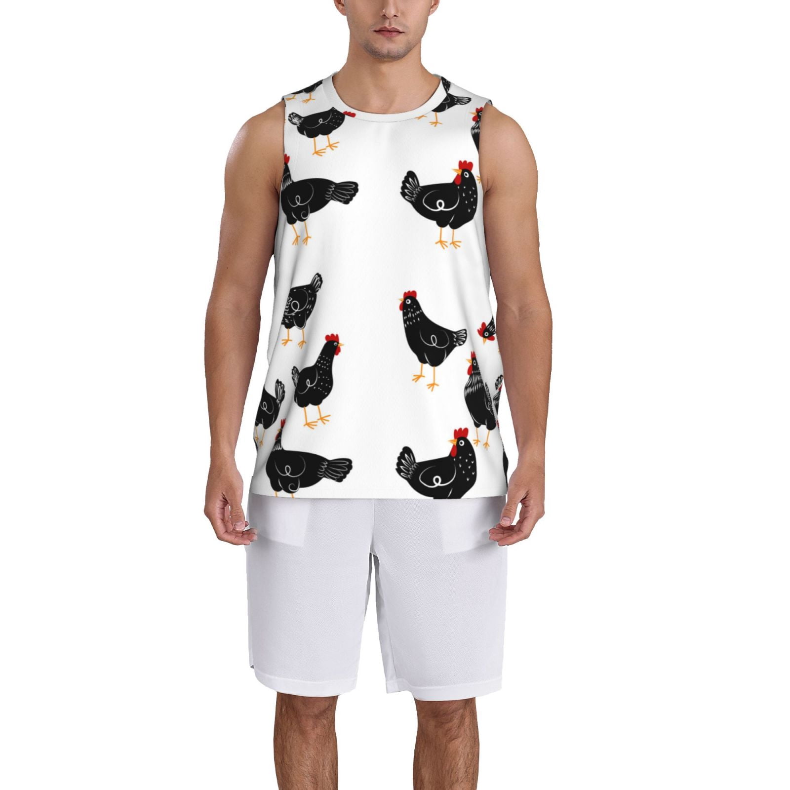 Zeuib Funny Chicken Jersey Shirt for Men,Mesh Athletic Practice Sports ...