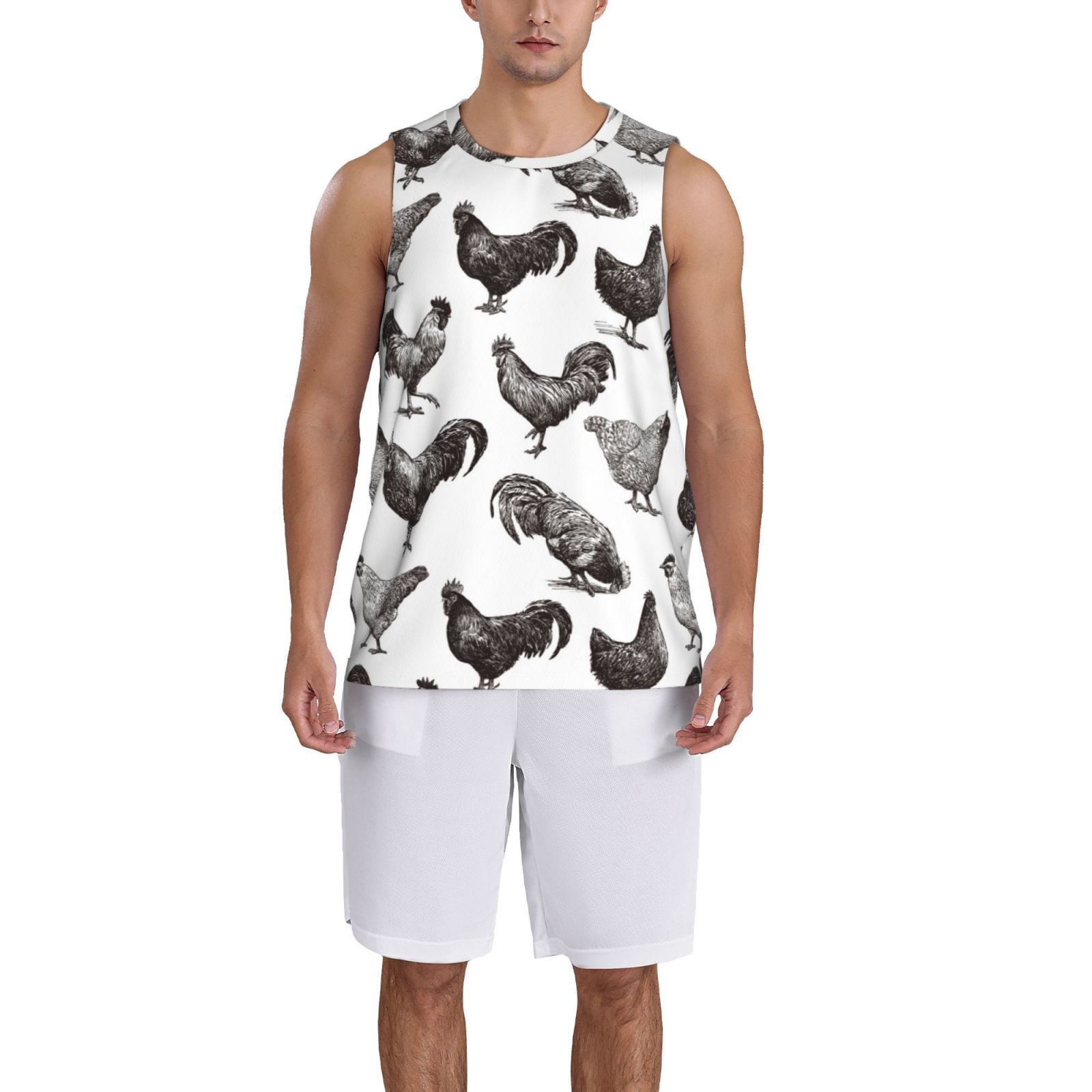Zeuib Funny Chicken Jersey Shirt for Men,Mesh Athletic Practice Sports ...