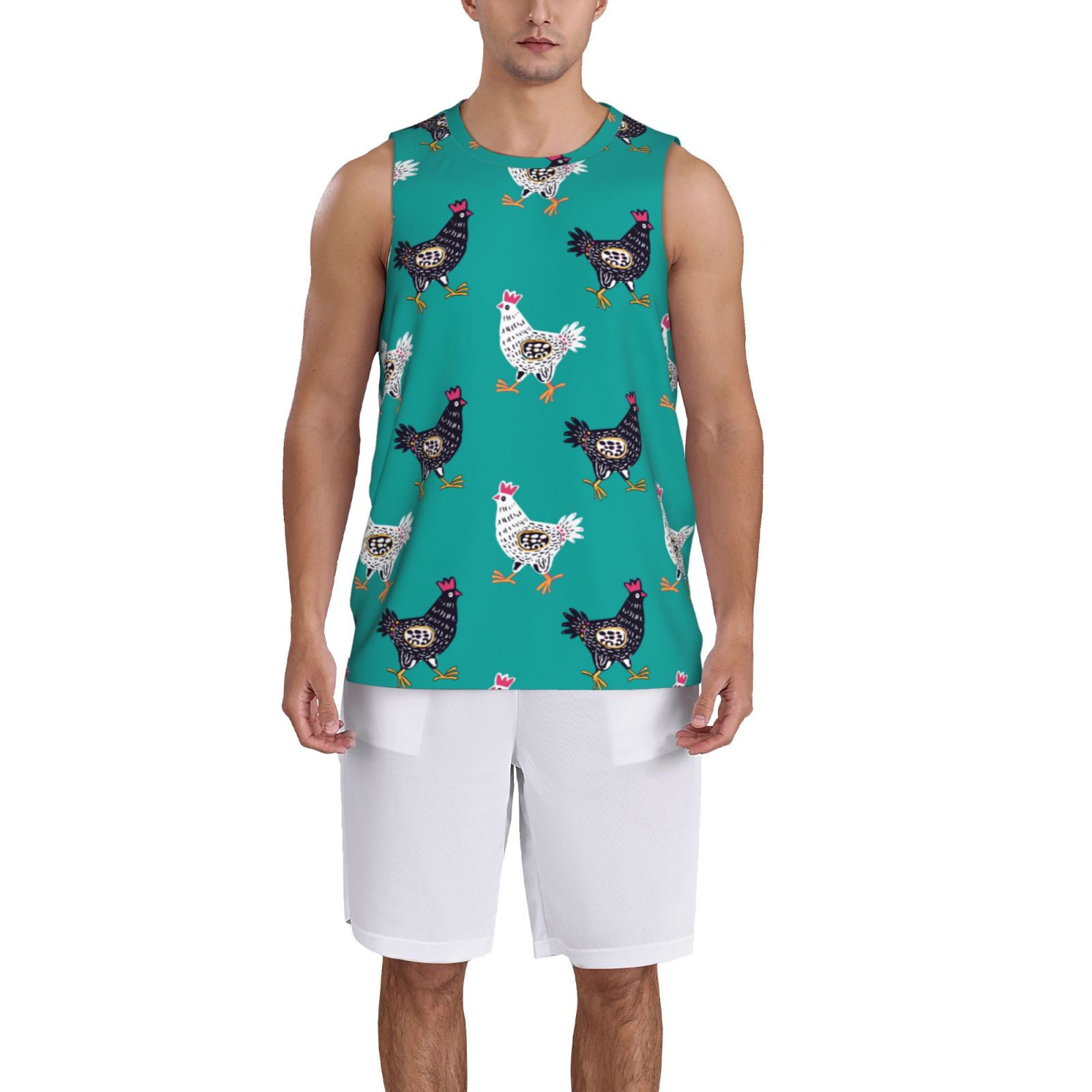Zeuib Funny Chicken Jersey Shirt for Men,Mesh Athletic Practice Sports ...