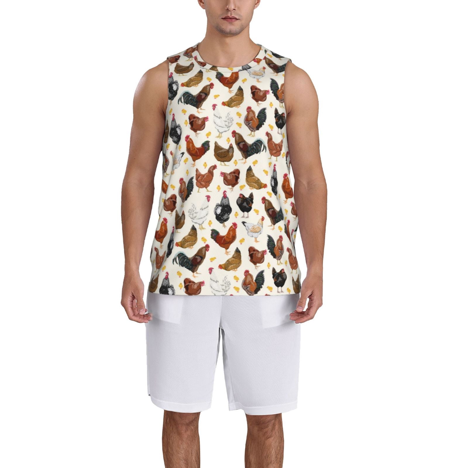 Zeuib Funny Chicken Jersey Shirt for Men,Mesh Athletic Practice Sports ...