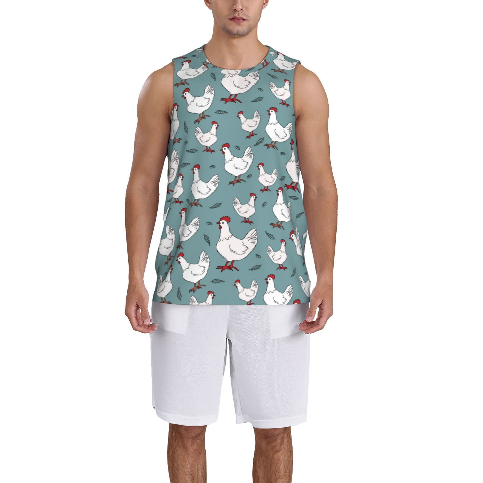Zeuib Funny Chicken Jersey Shirt for Men,Mesh Athletic Practice Sports ...