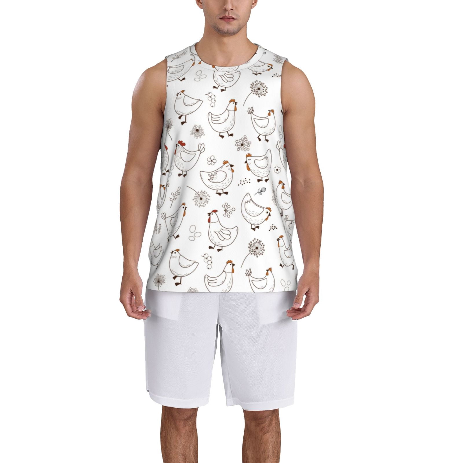 Zeuib Funny Chicken Jersey Shirt for Men,Mesh Athletic Practice Sports ...