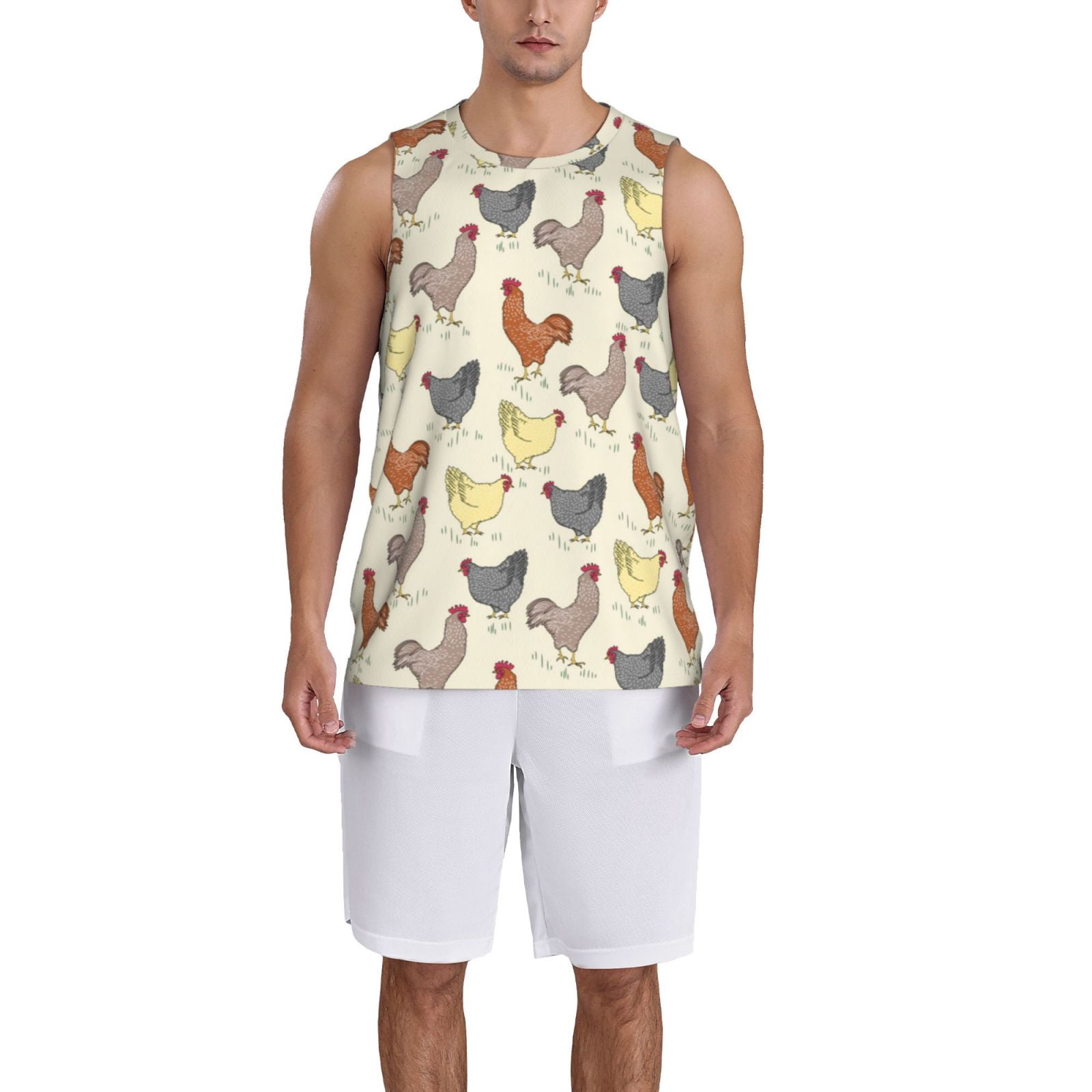 Zeuib Funny Chicken Jersey Shirt for Men,Mesh Athletic Practice Sports ...