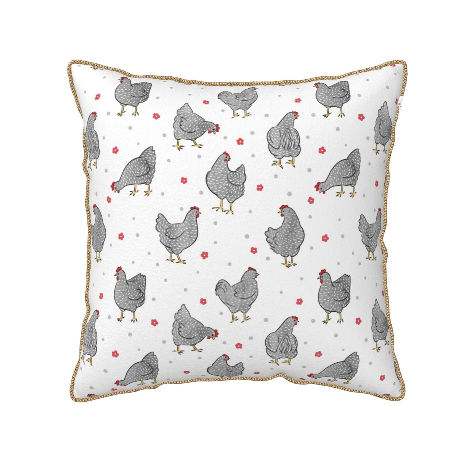 Zeuib Funny Chicken Print Decorative Throw Pillow Covers,Cushion Covers ...