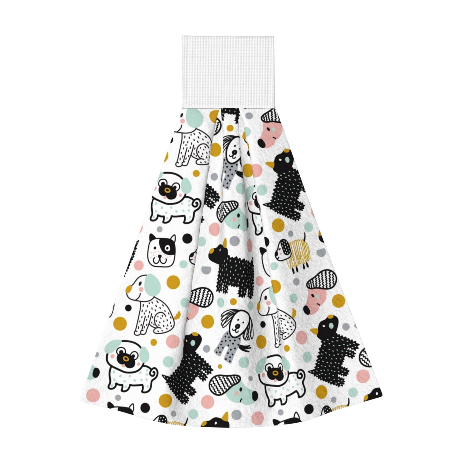 Zeuib Funny Puppy Print Coral Velvet Hand Wipes,Hanging Hand Towels Set ...