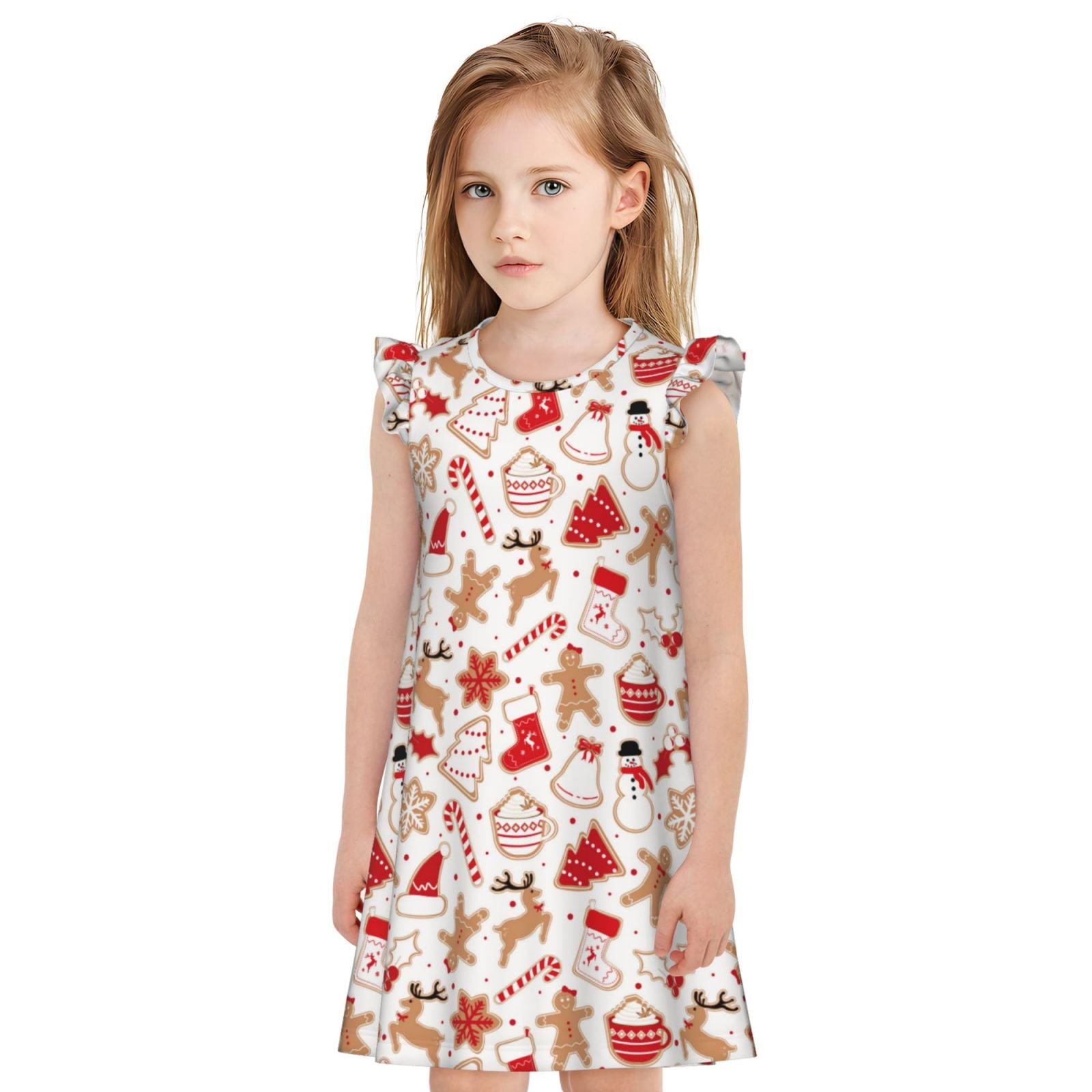 Zeuib Gingerbread Holiday Sweets Print Girls Nightgowns Girls Pajamas ...