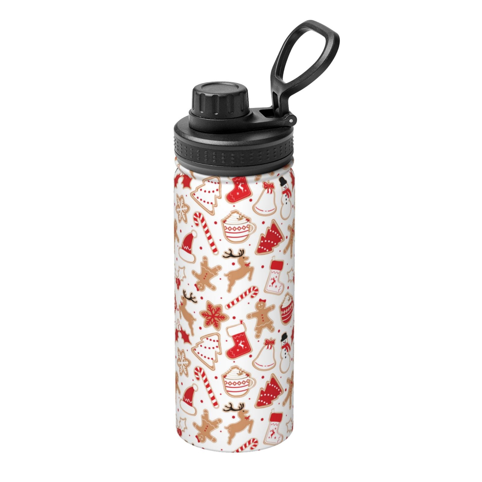 Zeuib Gingerbread Holiday Sweets Print Insulated Sports Kettle,18oz ...