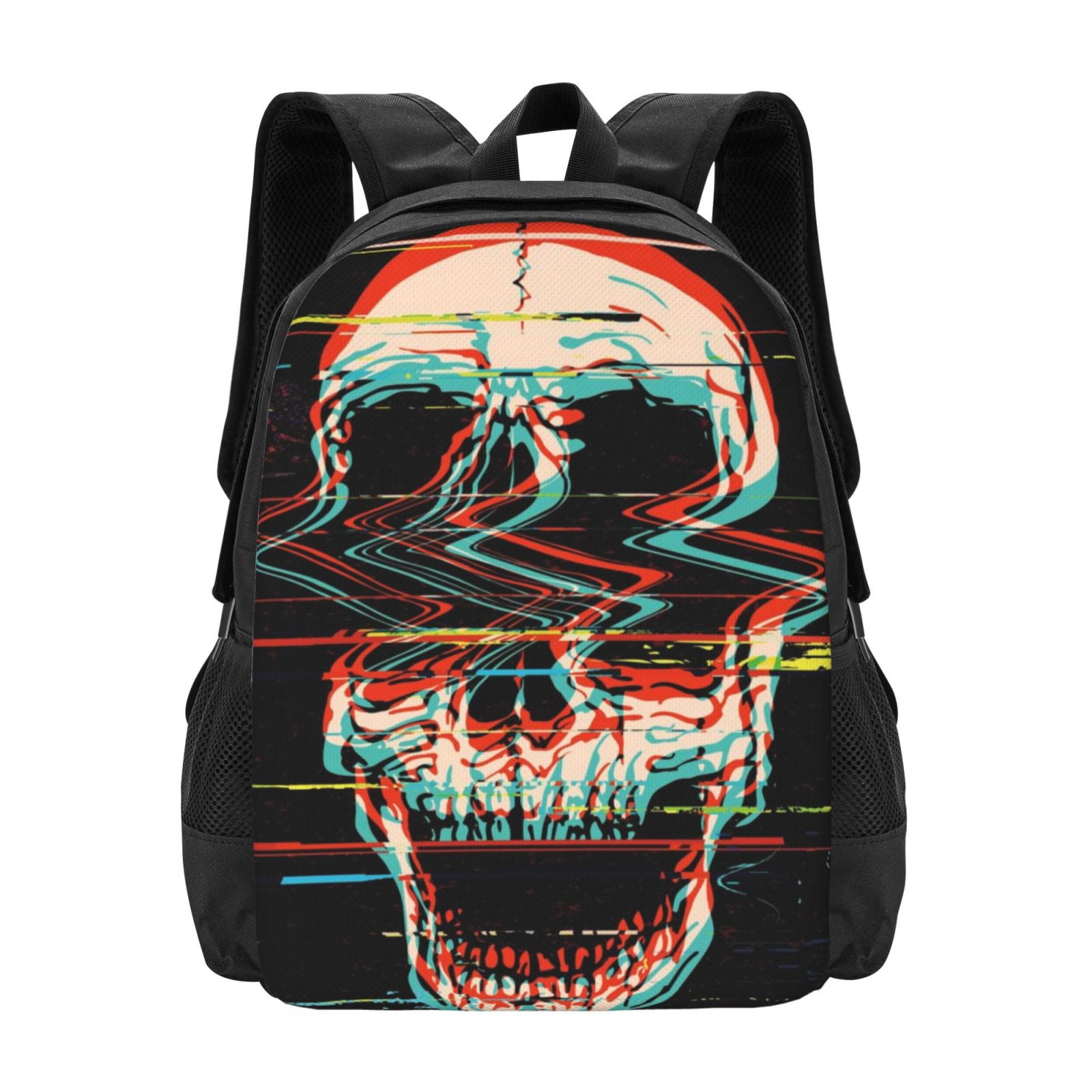 Zeuib Glitch Screaming Skull Stylish and Lightweight Backpack: Perfect ...