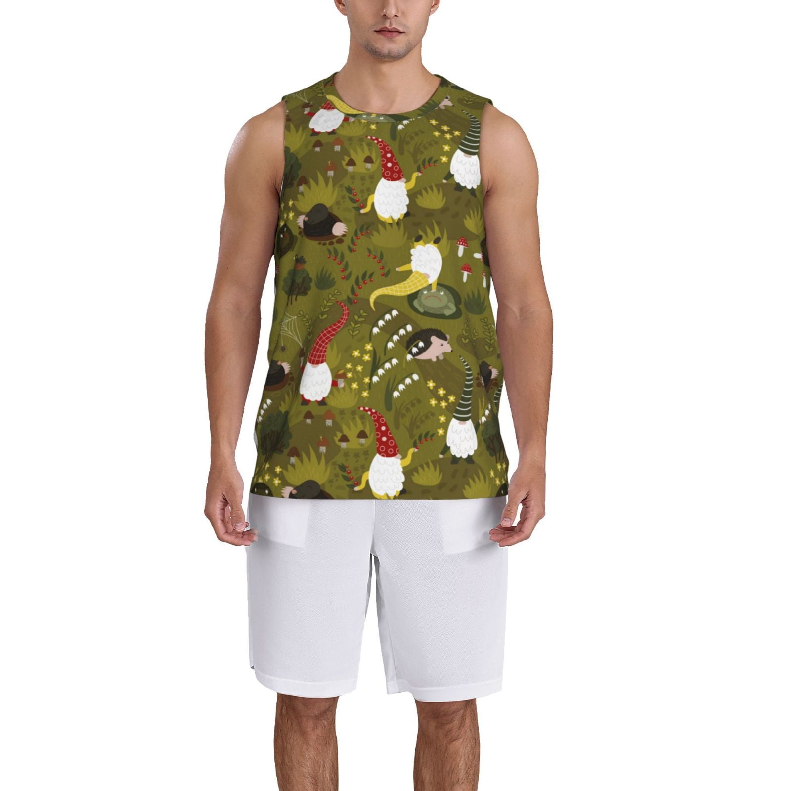 Zeuib Gnomes Playing in the Garden Jersey Shirt for Men,Mesh Athletic ...