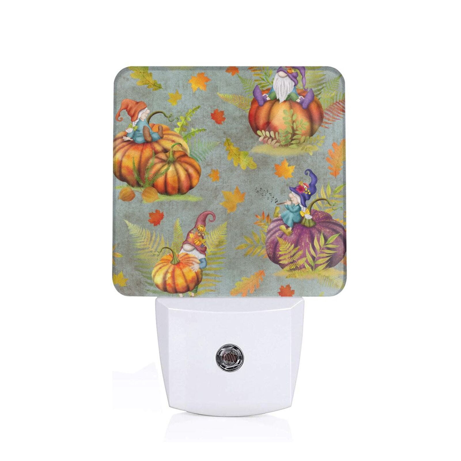 Zeuib Gnomes With Pumpkins LED Night Light,Plug in Night Light with ...