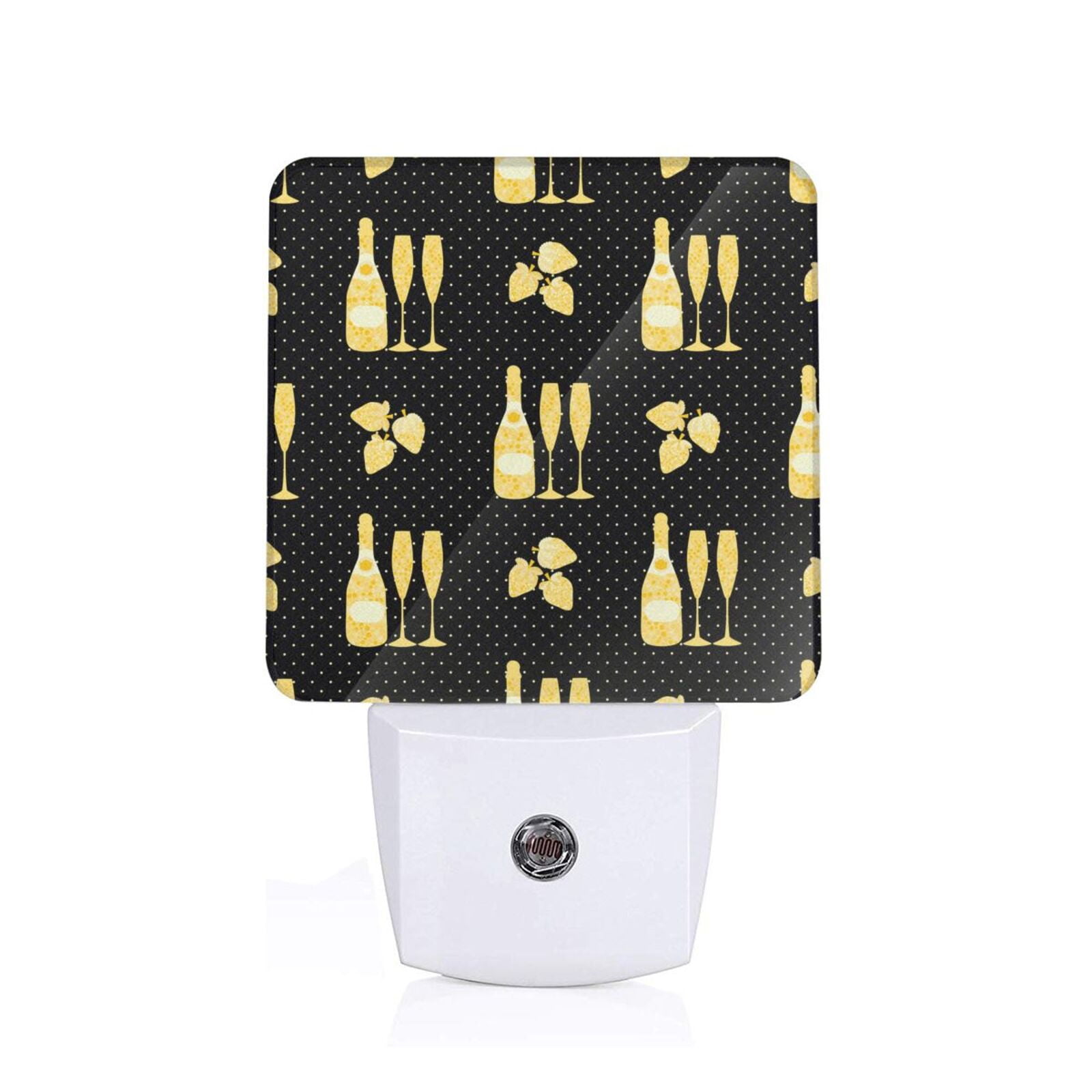 Zeuib Gold Bottles LED Night Light,Plug in Night Light with Dusk to ...