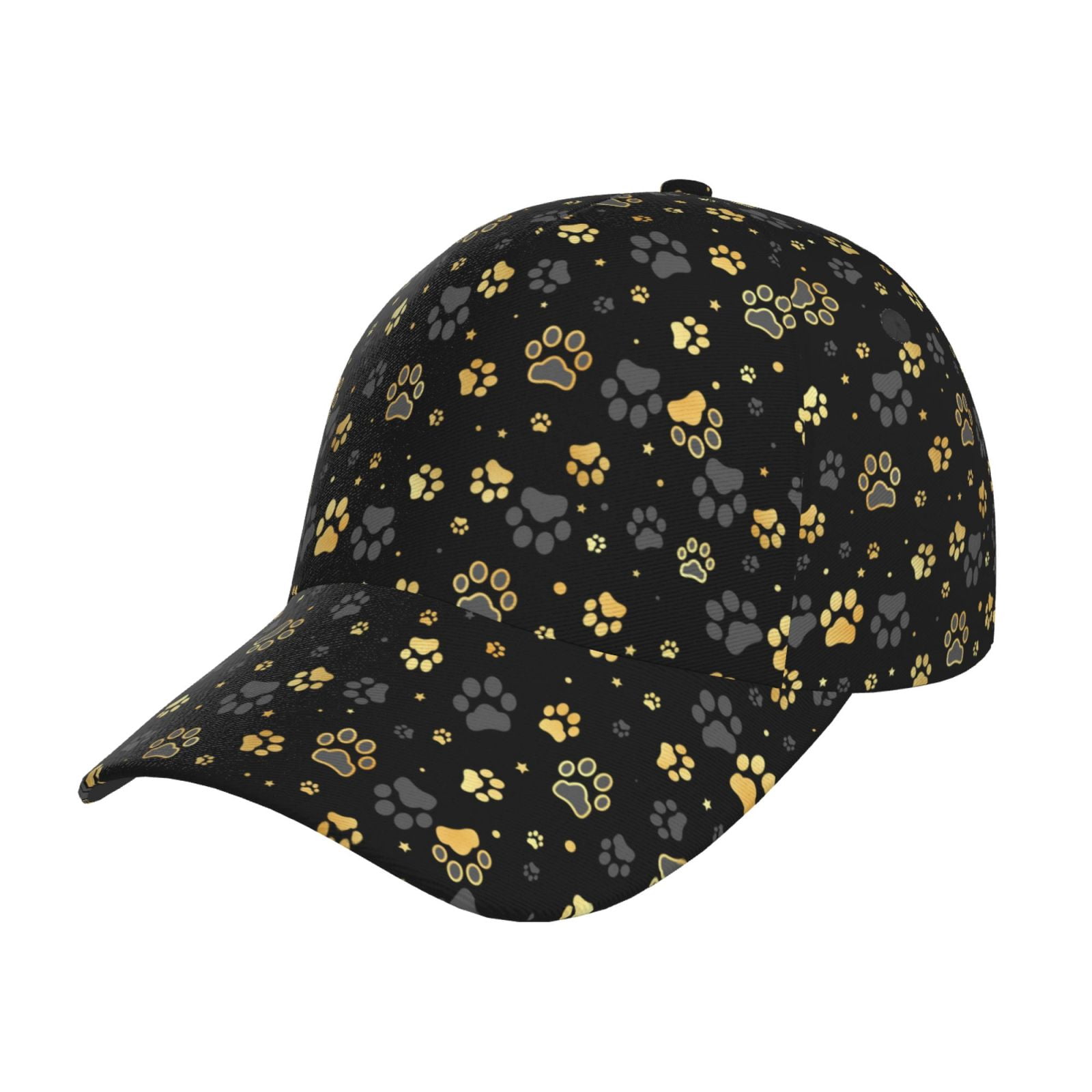 Zeuib Gold Dog Paw Baseball Cap Adjustable Size for Running Workouts ...