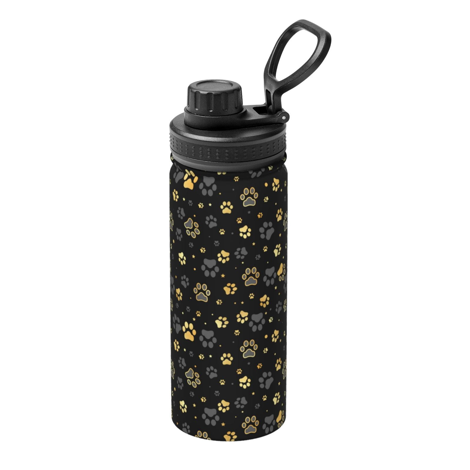 Zeuib Gold Dog Paw Print Insulated Sports Kettle,18oz Portable ...