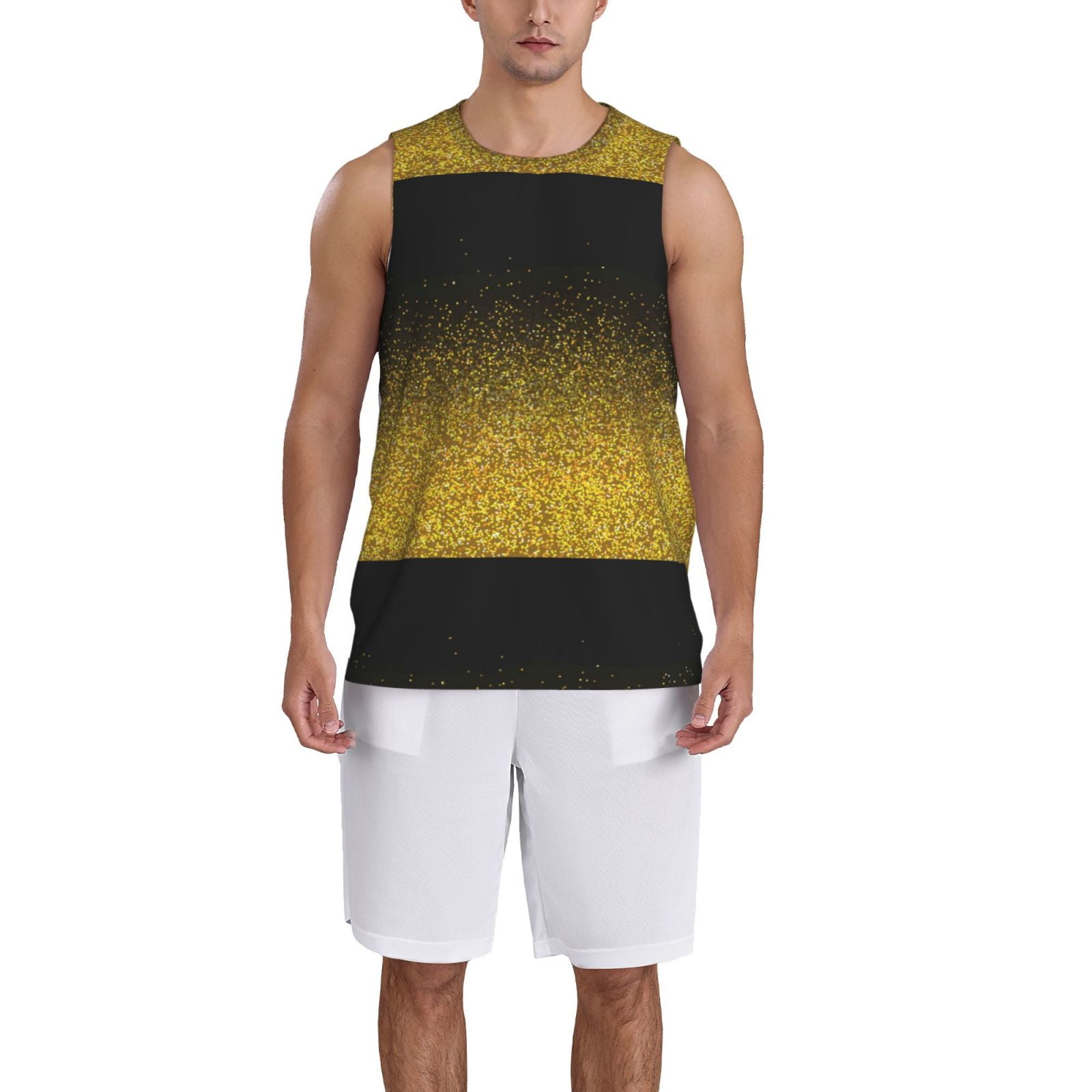 Zeuib Gold Glitter Gradient Jersey Shirt for Men,Mesh Athletic Practice Sports Shirts ...