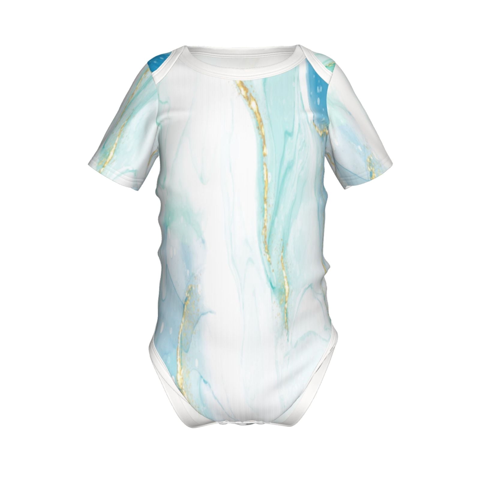 Zeuib Gold Lines Marble Watercolor Print Newborn Baby Romper Clothing ...