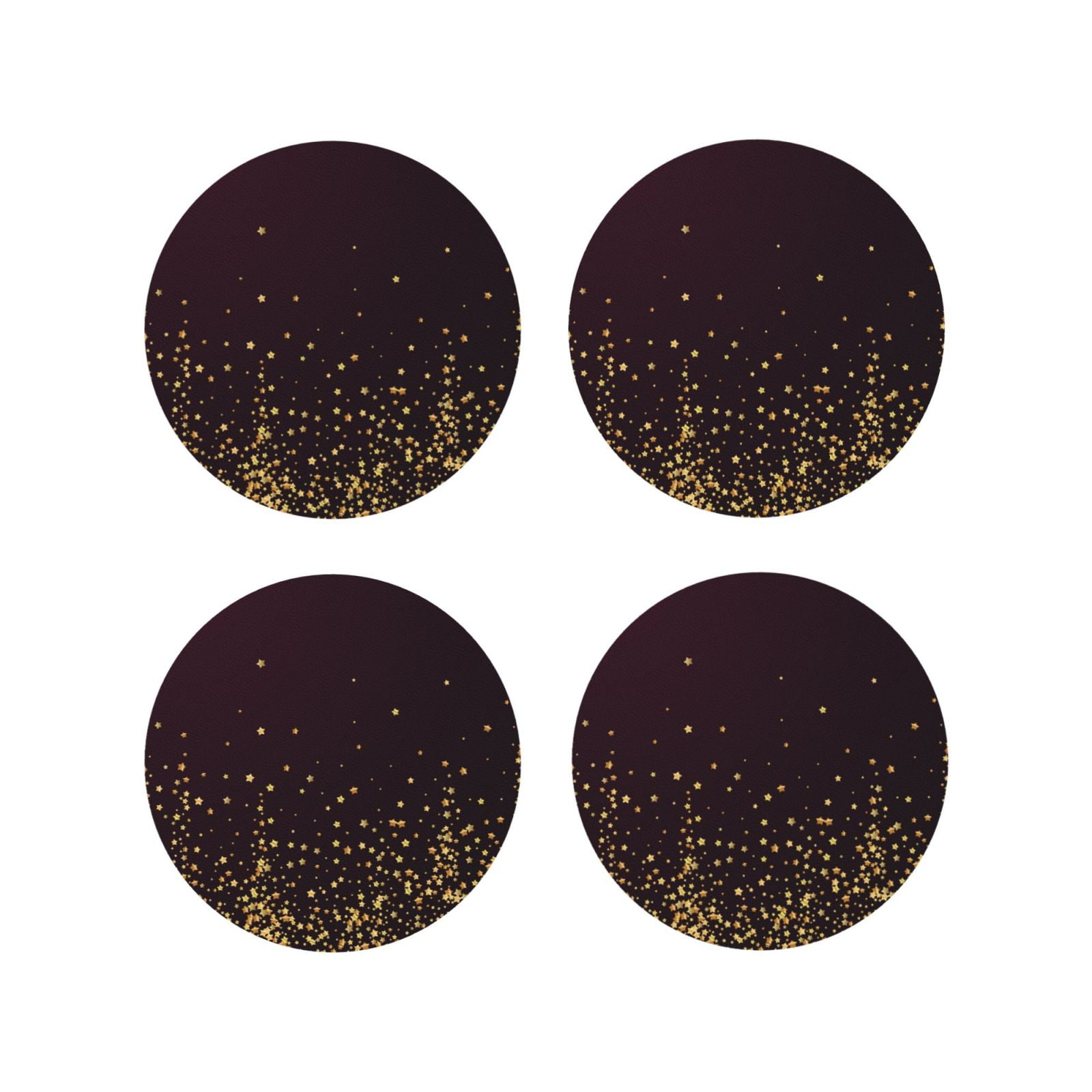Zeuib Gold stars luxury sparkling Print Set of 4 Coasters for Drinks ...
