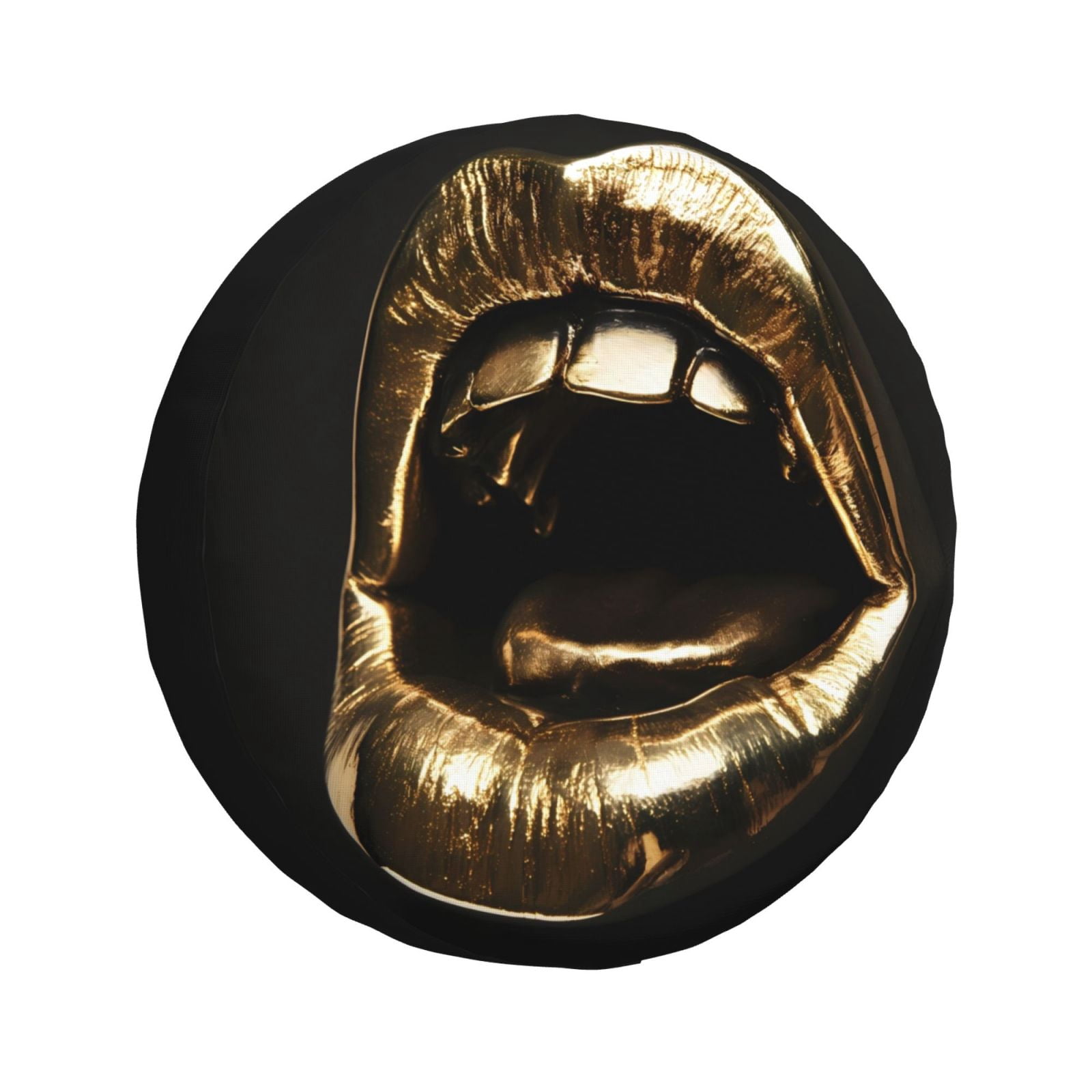 Zeuib Golden Lips Modern Sculpture Tire Cover,Wheel Cover,Spare Tire ...