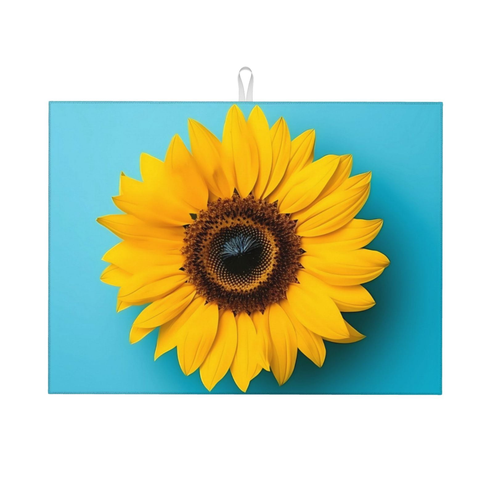 Zeuib Golden Sunflower in Blue Dish Drainer Kitchen Counter, Kitchen ...
