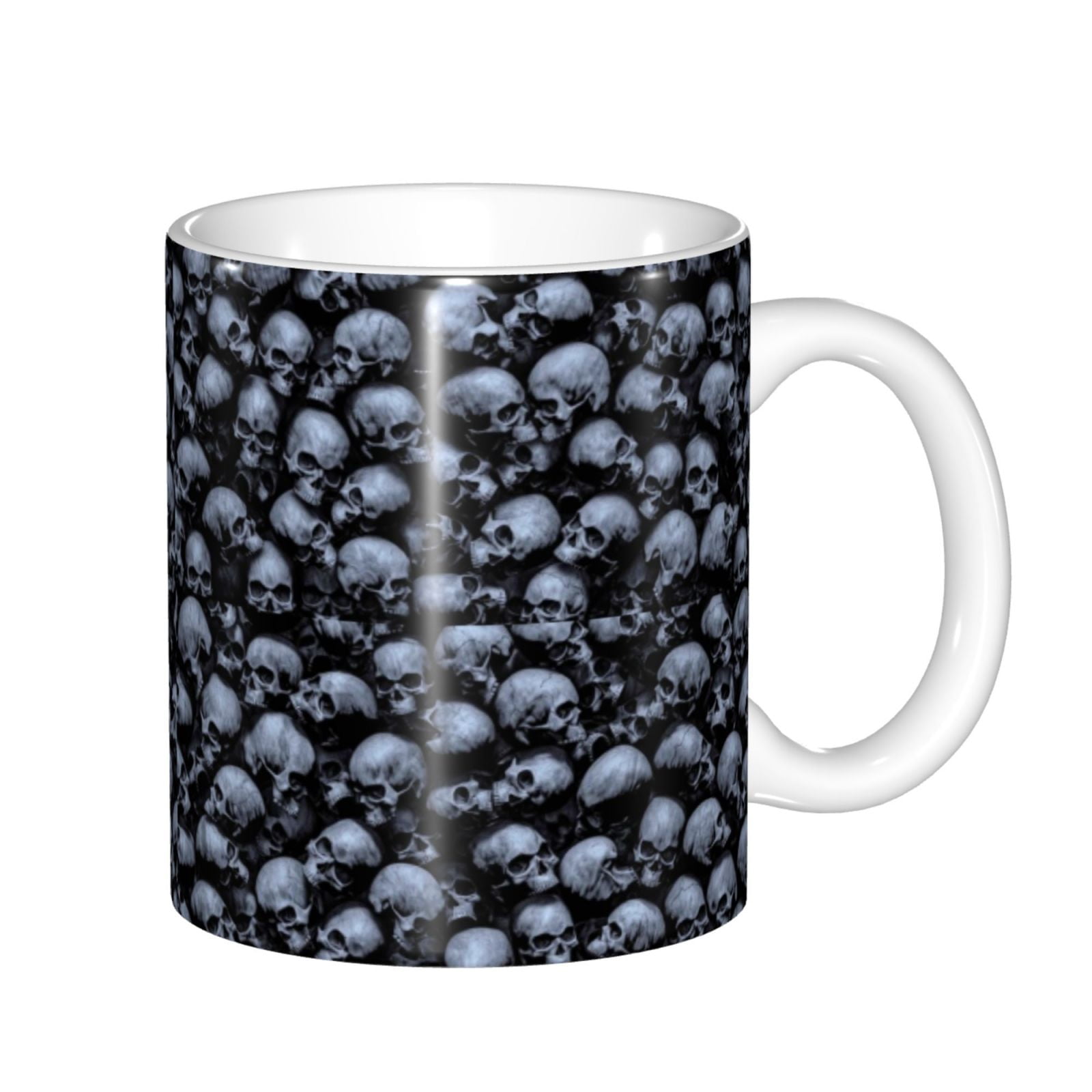 Zeuib Gothic Skull Ceramic Coffee Mug with Large Handle，Modern Reactive ...