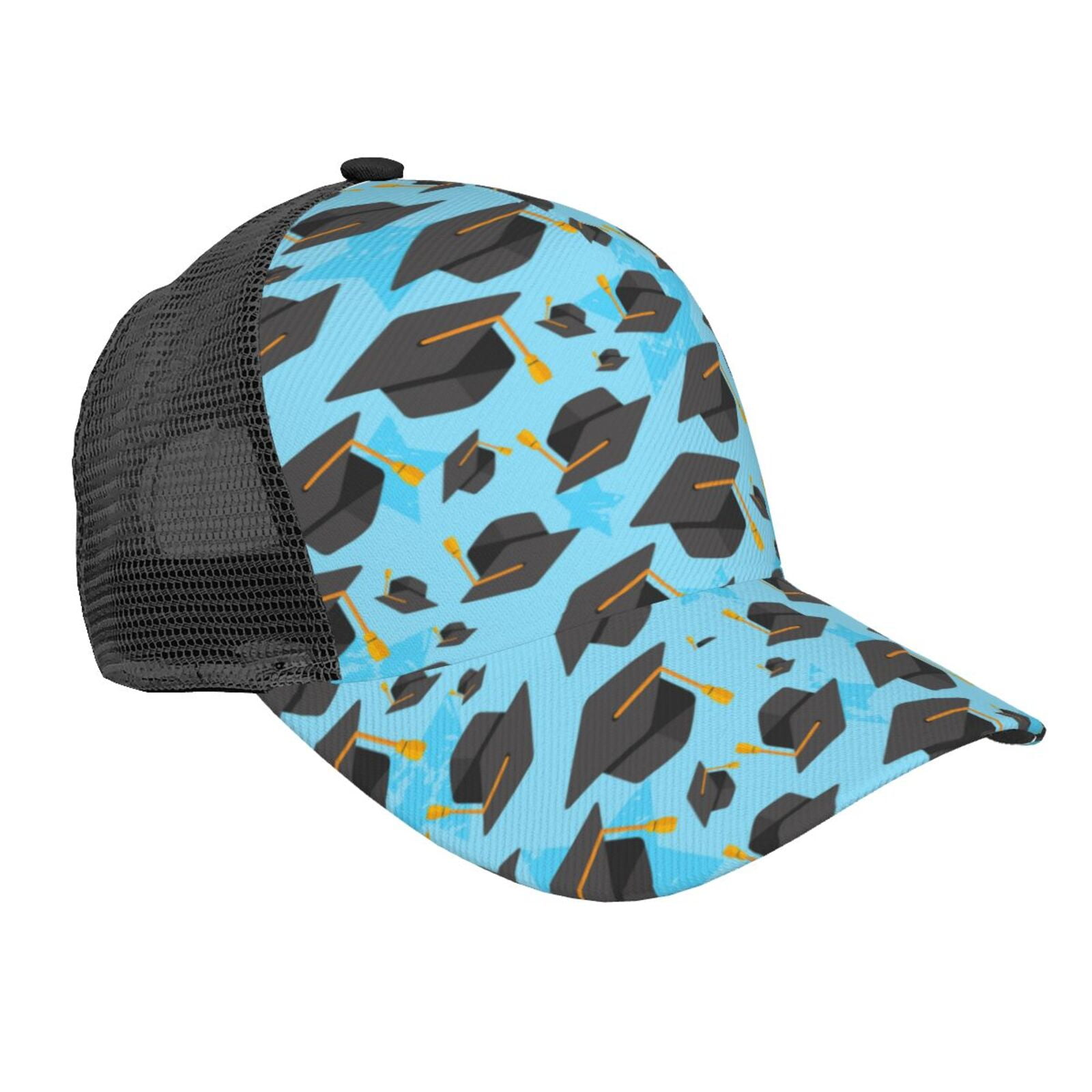 Zeuib Graduation Hats1 Print Men & Women Adjustable Mesh Back Cap ...