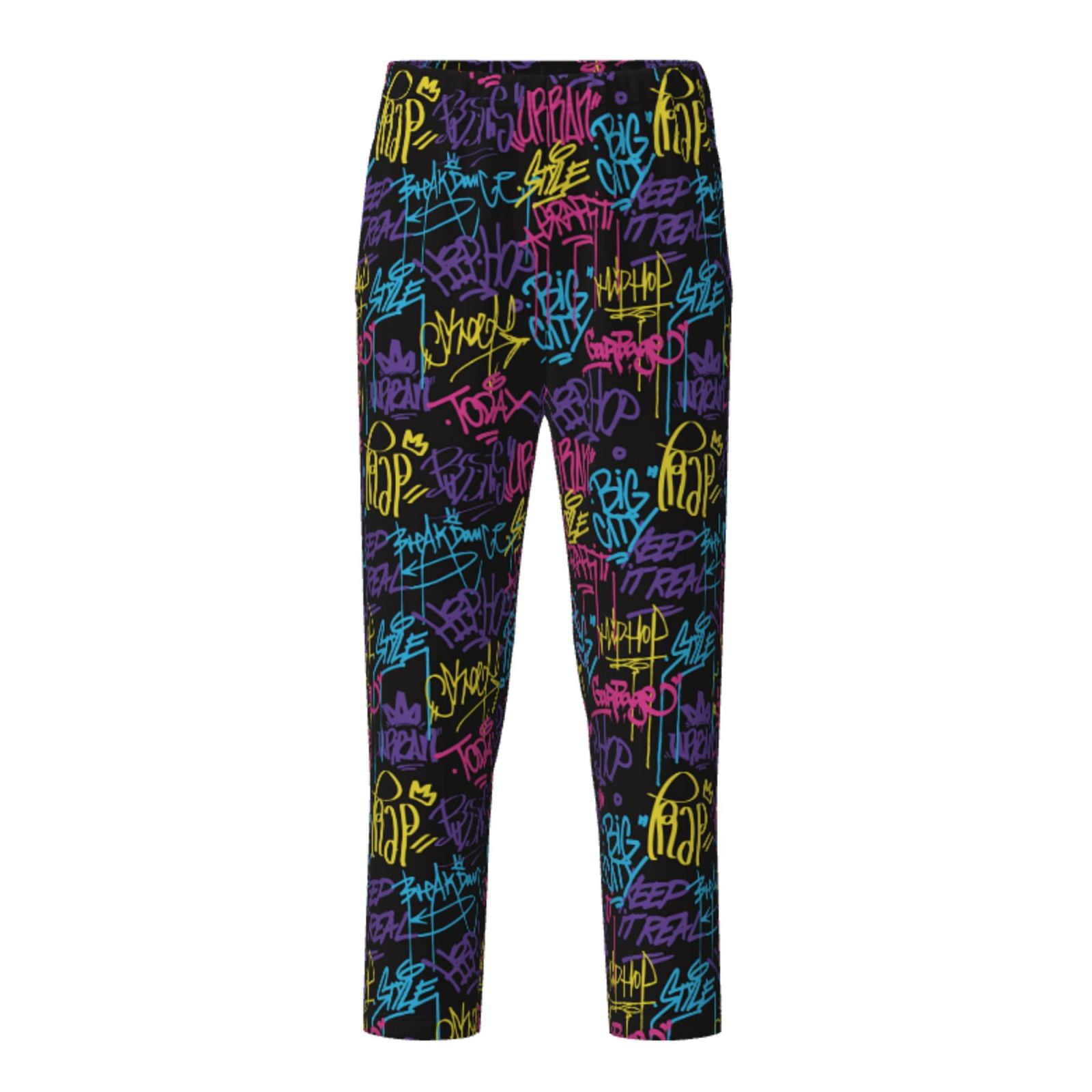 Zeuib Graffiti Art Print Pajama Pants for Girls Boys,PJ Bottoms for ...