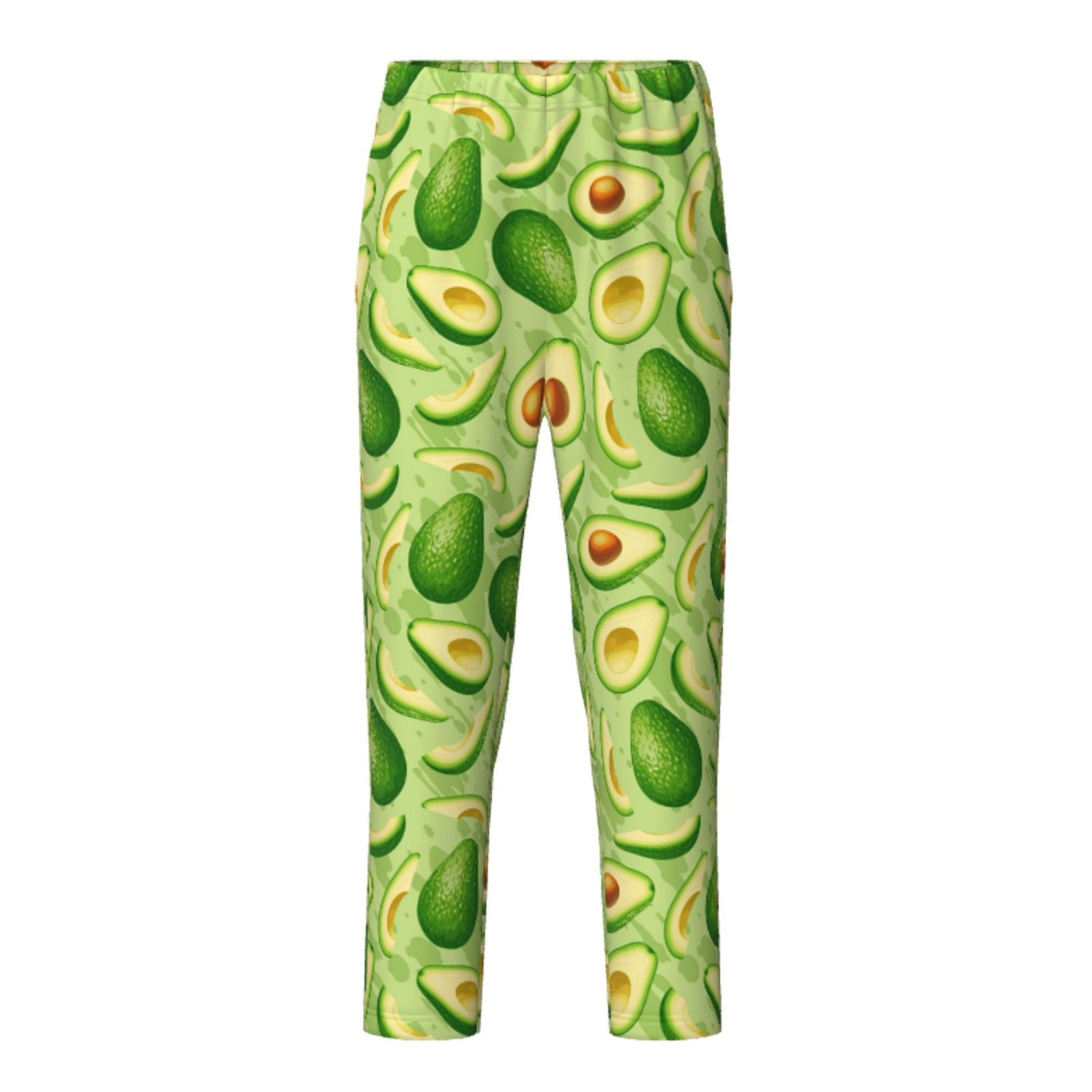 Zeuib Green Avocado Print Pajama Pants for Girls Boys,PJ Bottoms for ...