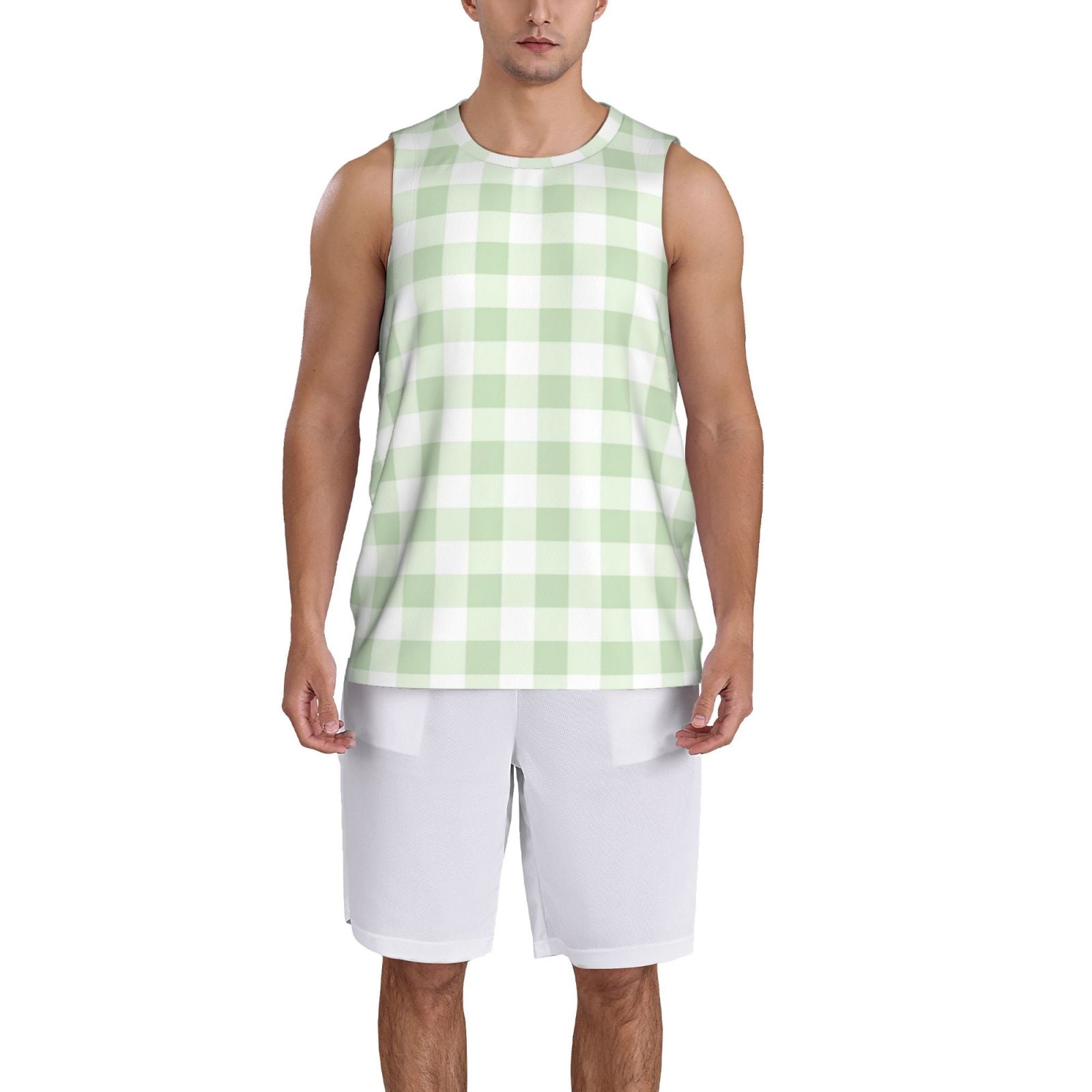 Zeuib Green Checkboard Jersey Shirt for Men,Mesh Athletic Practice ...