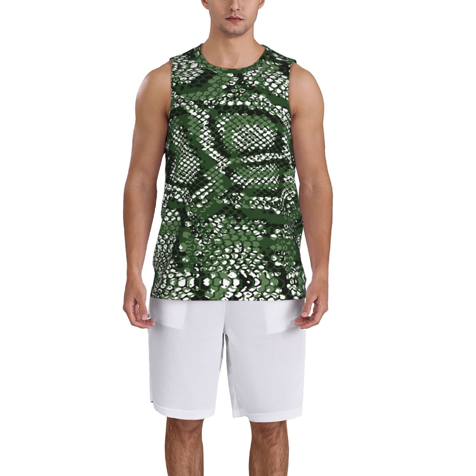 Zeuib Green Snakeskin Jersey Shirt for Men,Mesh Athletic Practice ...