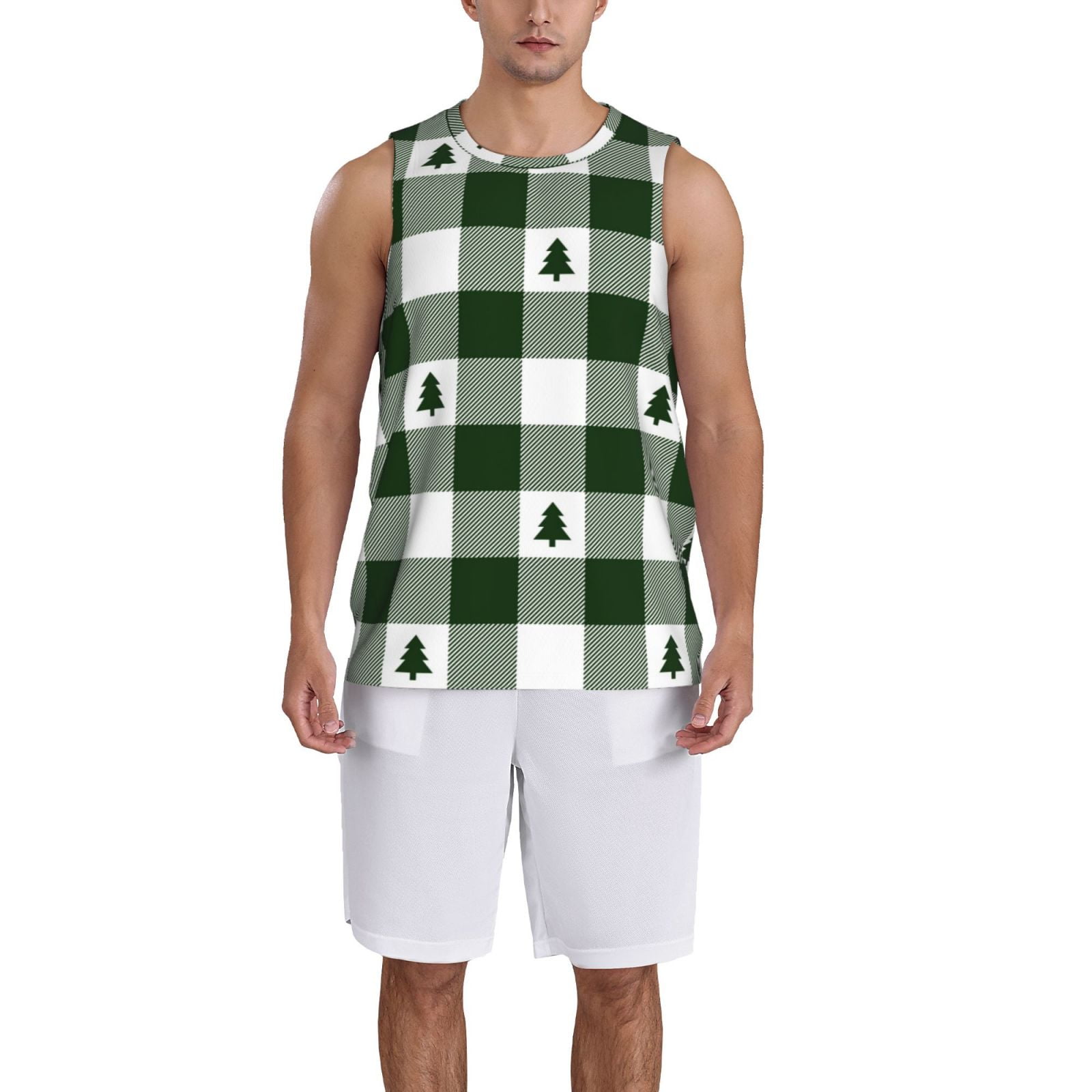 Zeuib Green White Lumberjack Plaid Jersey Shirt for Men,Mesh Athletic ...