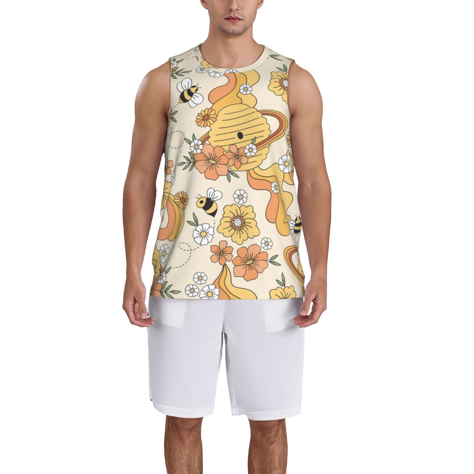 Zeuib Groovy Floral Jersey Shirt for Men,Mesh Athletic Practice Sports ...