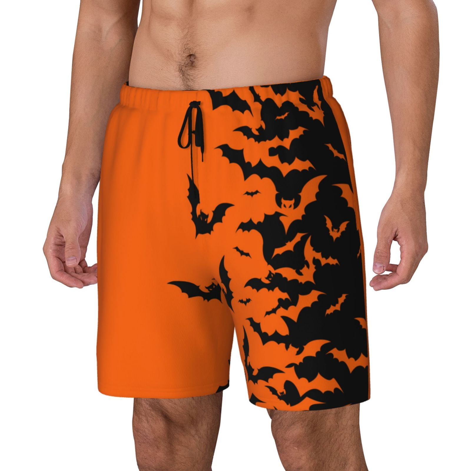 Zeuib Halloween Bats Print Swimming Trunks for Men Boys,Swimming Shorts ...