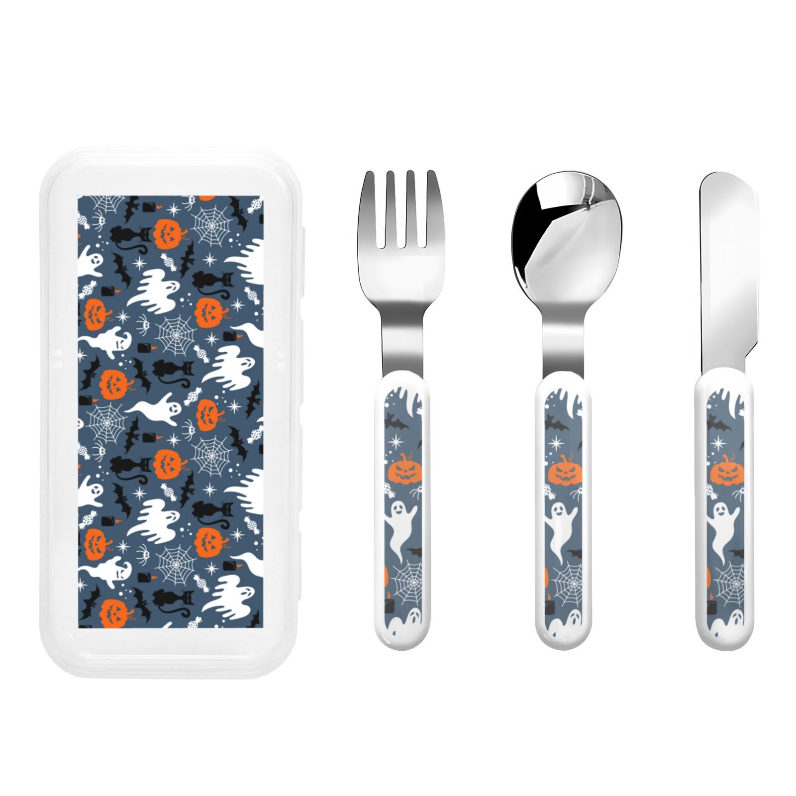 Zeuib Halloween Print 3 Pieces Children Fork Spoon Knife Set with ...