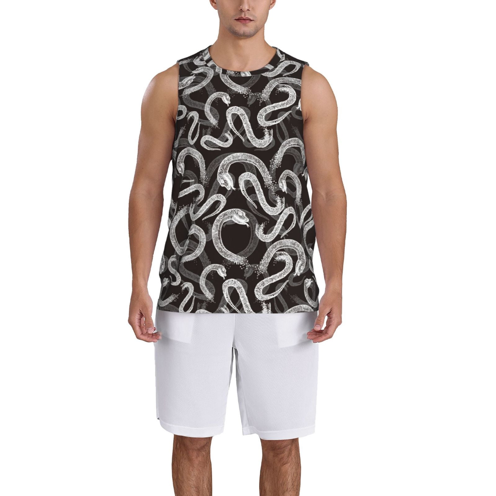Zeuib Hand Drawn Snake Jersey Shirt for Men,Mesh Athletic Practice ...