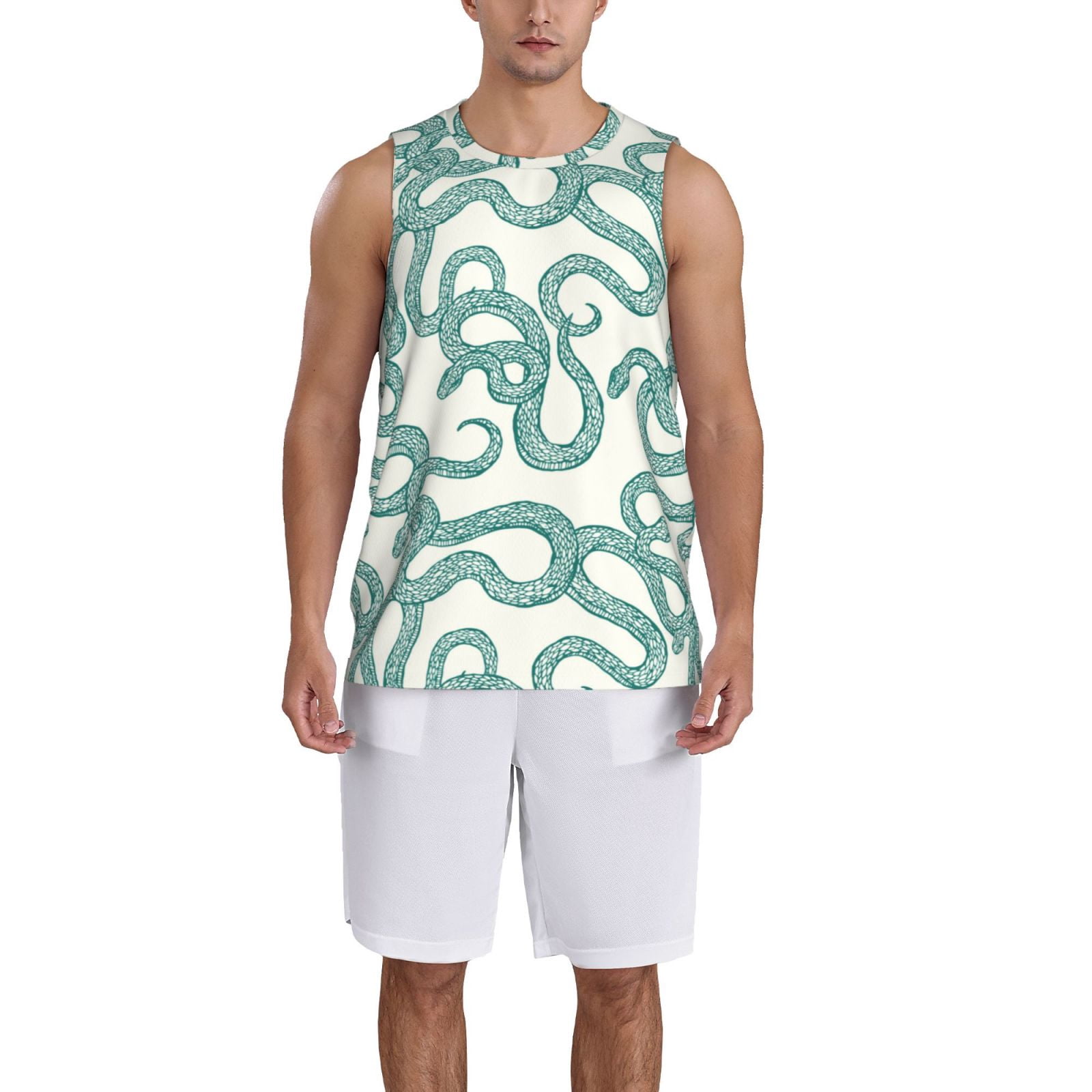 Zeuib Hand Drawn Snake Jersey Shirt for Men,Mesh Athletic Practice ...
