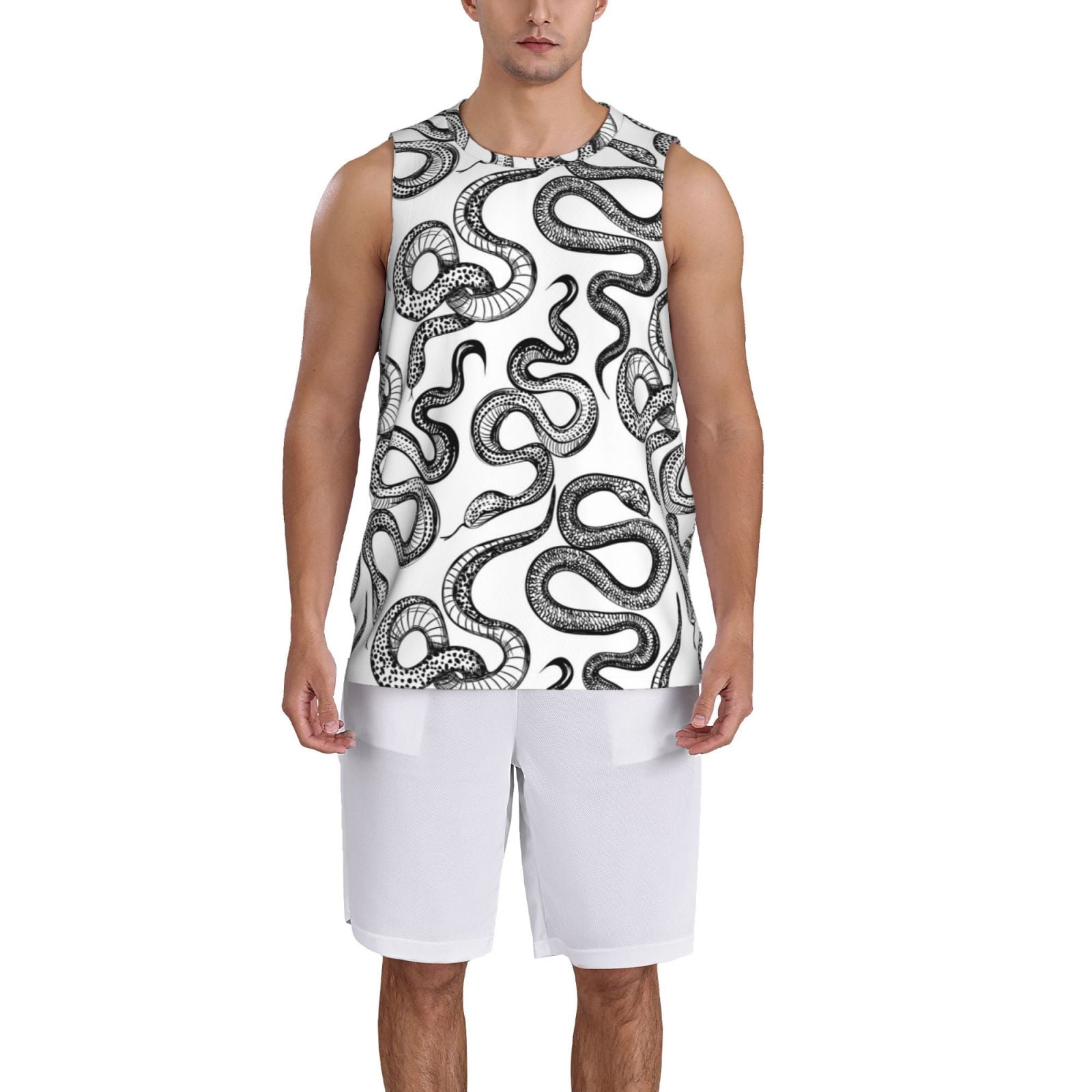Zeuib Hand Drawn Snake Jersey Shirt for Men,Mesh Athletic Practice ...
