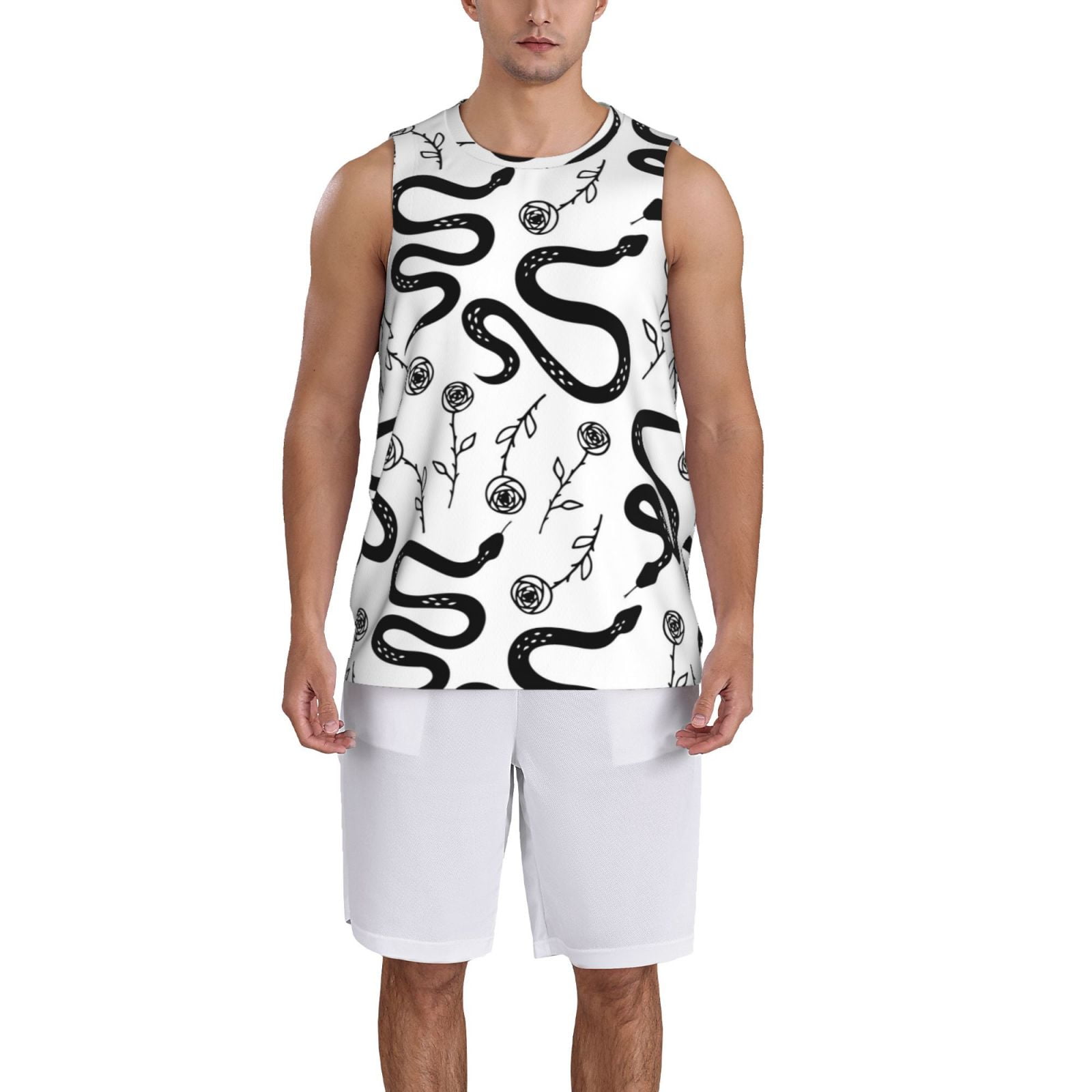 Zeuib Hand Drawn Snake Jersey Shirt for Men,Mesh Athletic Practice ...