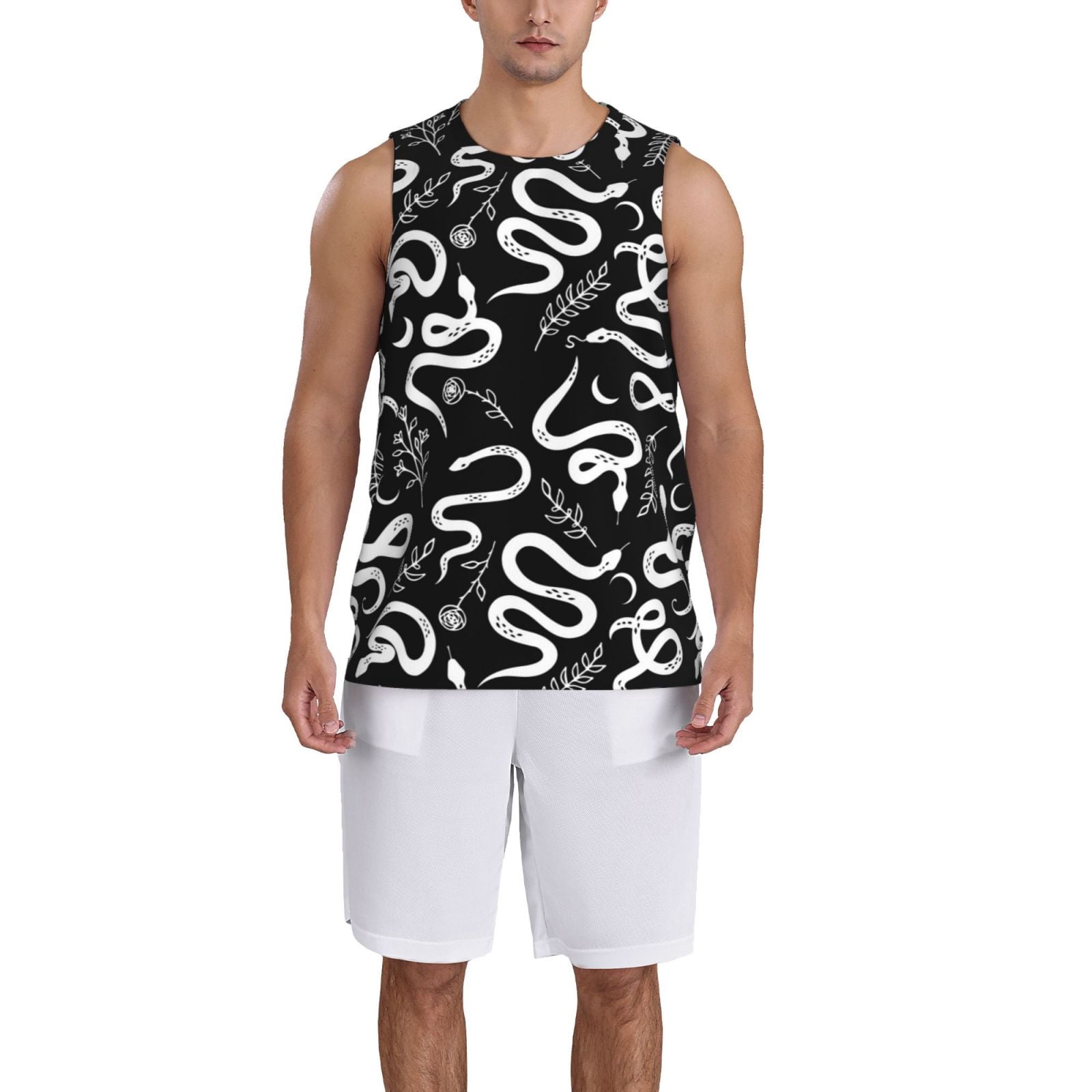 Zeuib Hand Drawn Snake Jersey Shirt for Men,Mesh Athletic Practice ...